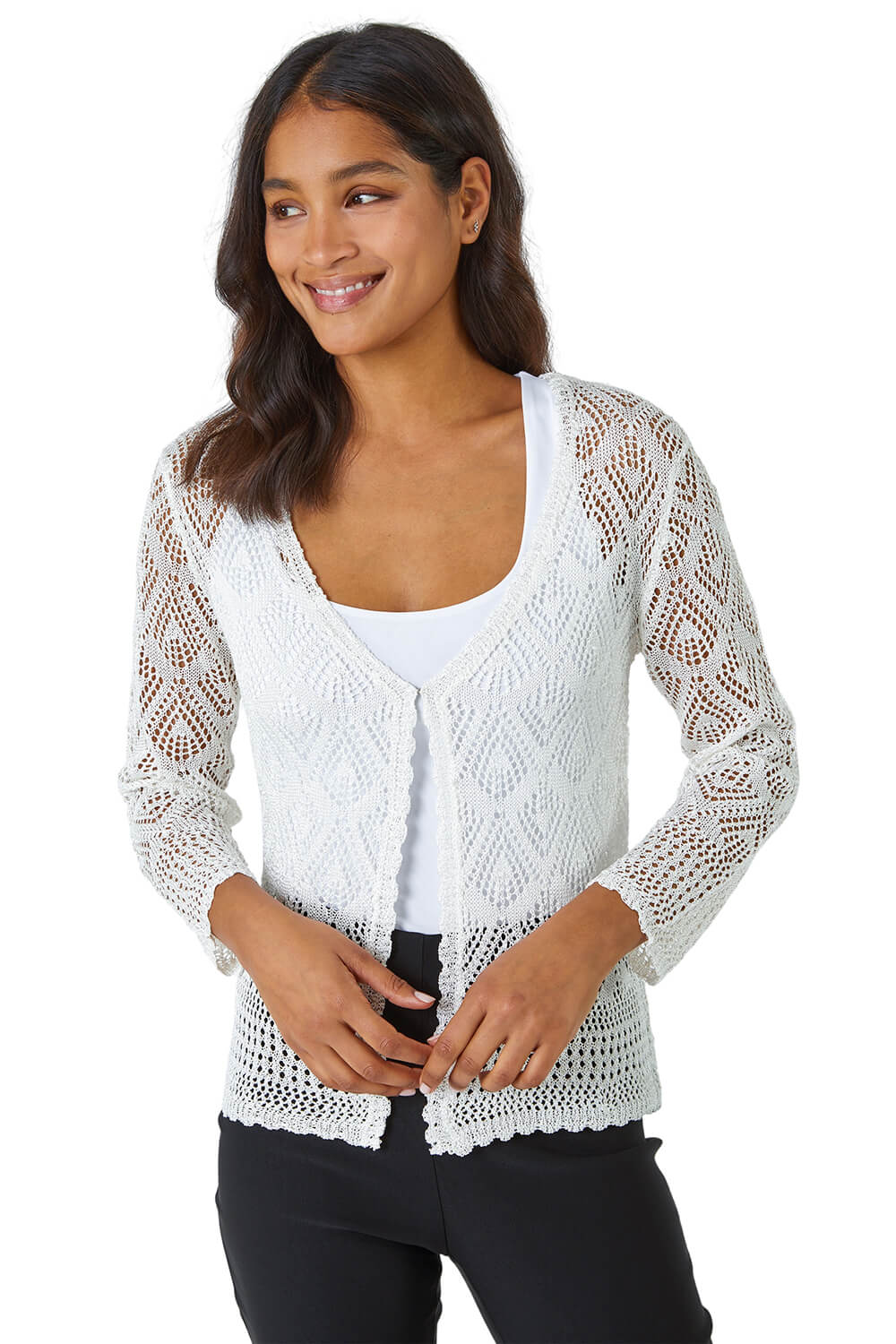 Knitted Crochet Shimmer Shrug