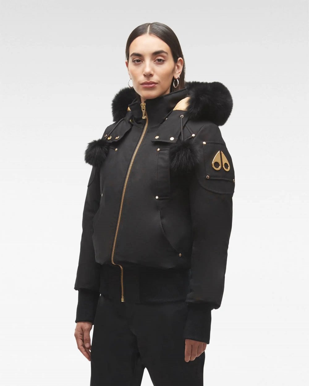 Moose Knuckles Womens Gold Debbie Bomber Neoshear