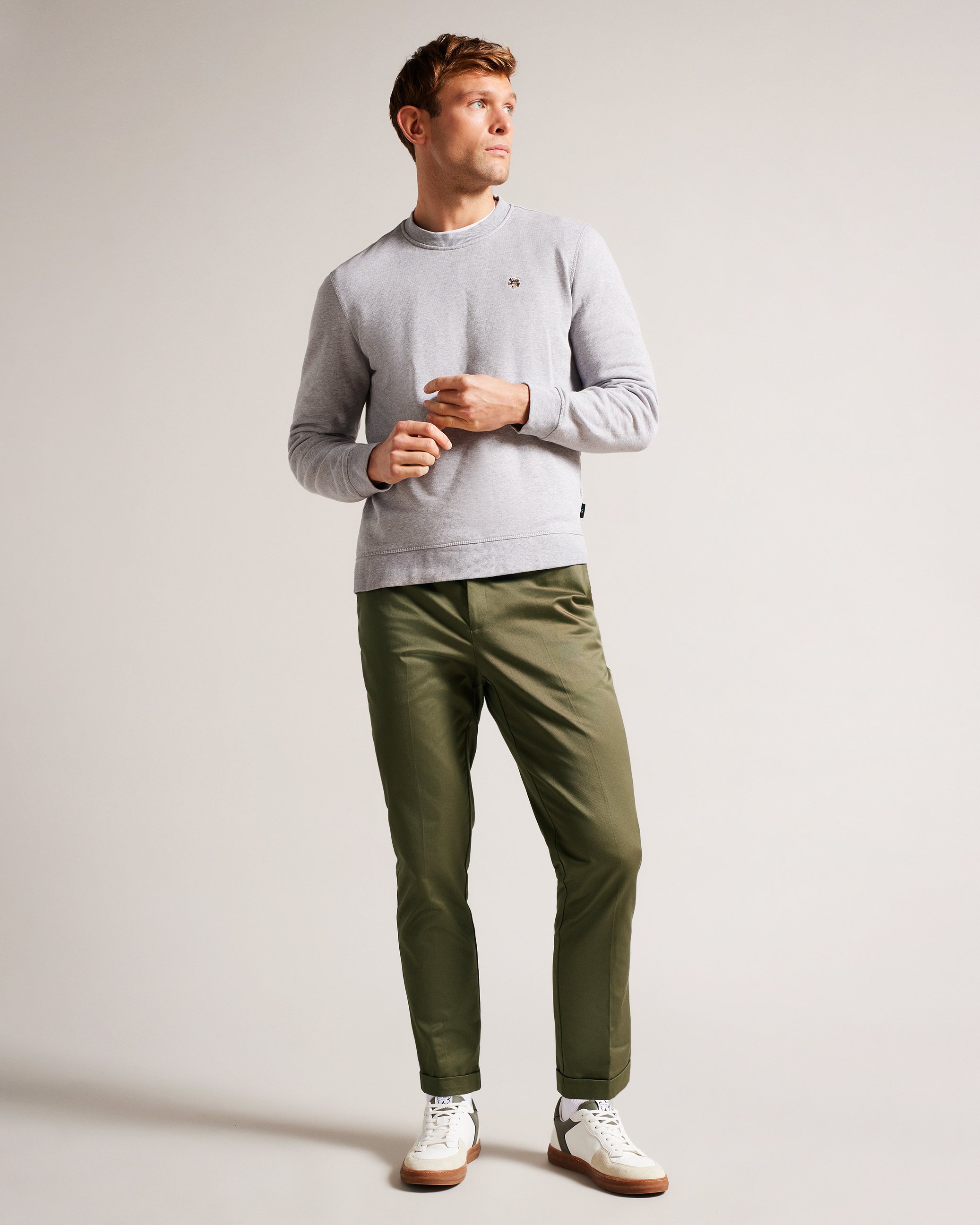 Ted Baker Luciant Slim Fit Twill Trouser, Dark Green
