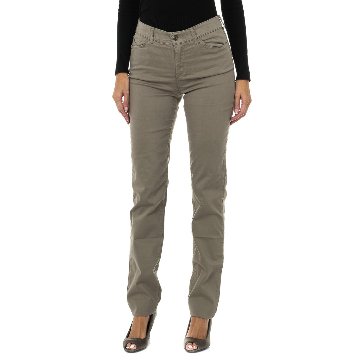 Regular fit stretch fabric long pants 6Y5J18-5N0RZ woman