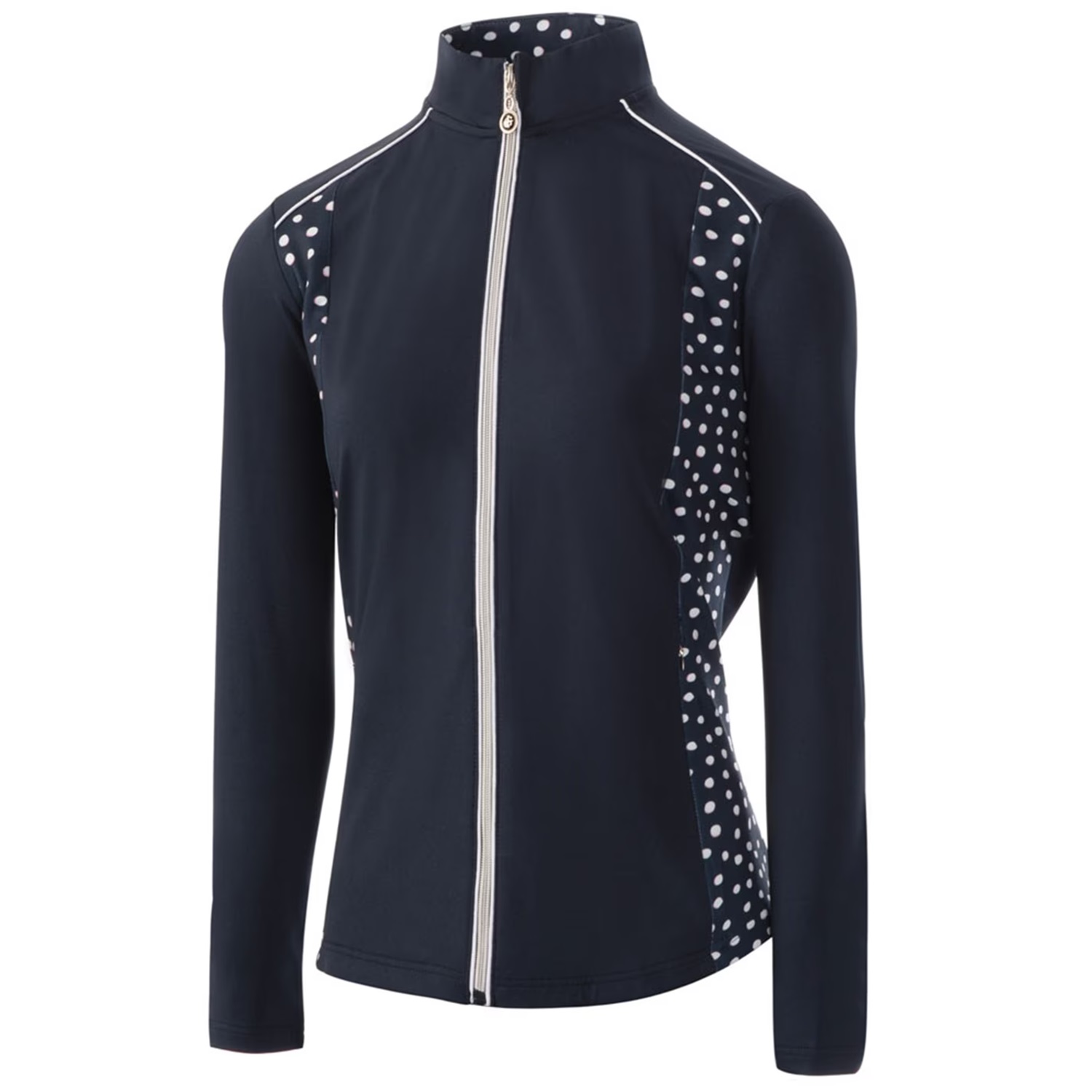 Island Green Womens/Ladies Zip Drop Hem Top Layer (Navy/White)