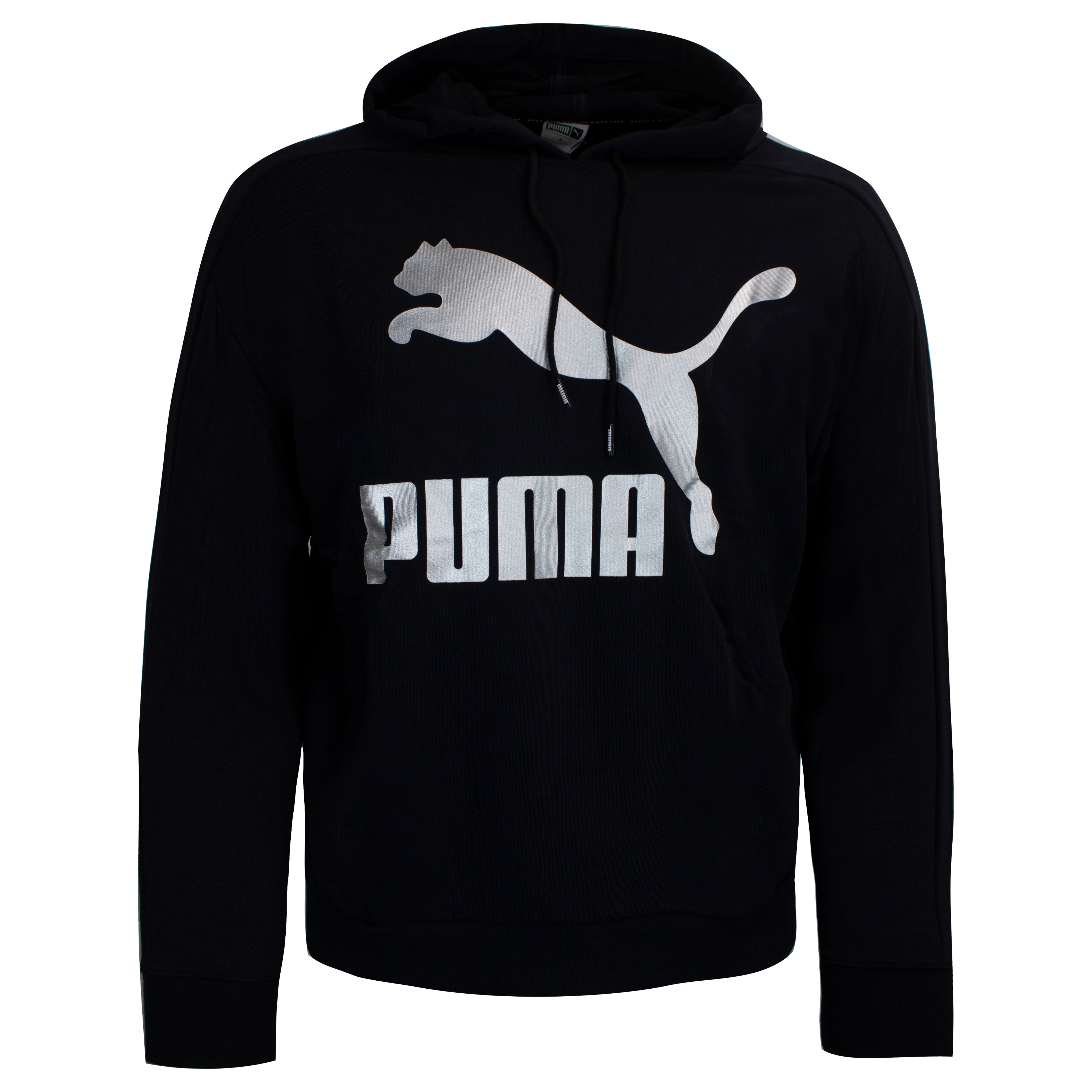 Puma Womens Classic Metallic Logo Hoodie Graphic Jumper 579056 01