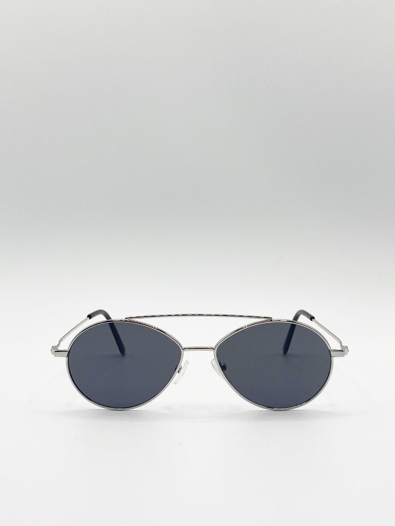 Silver Mini Round Sunglases
