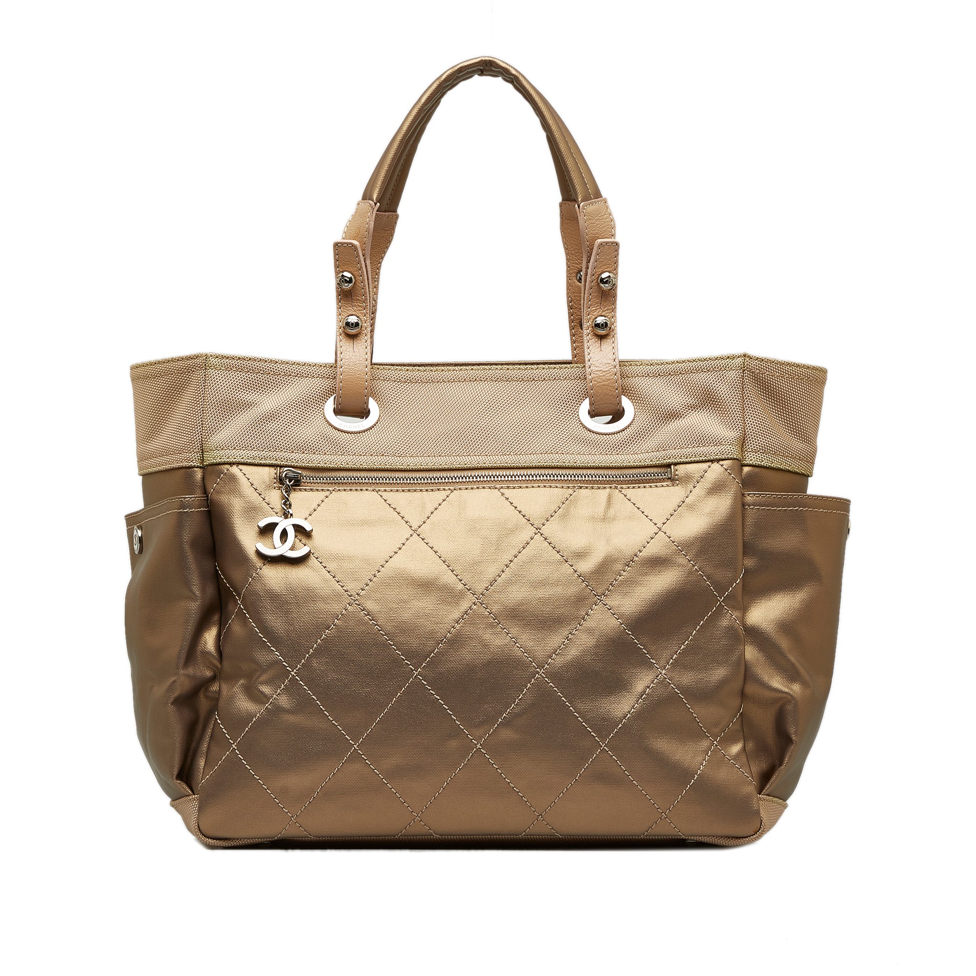 Vintage Chanel Large Paris Biarritz Tote Gold