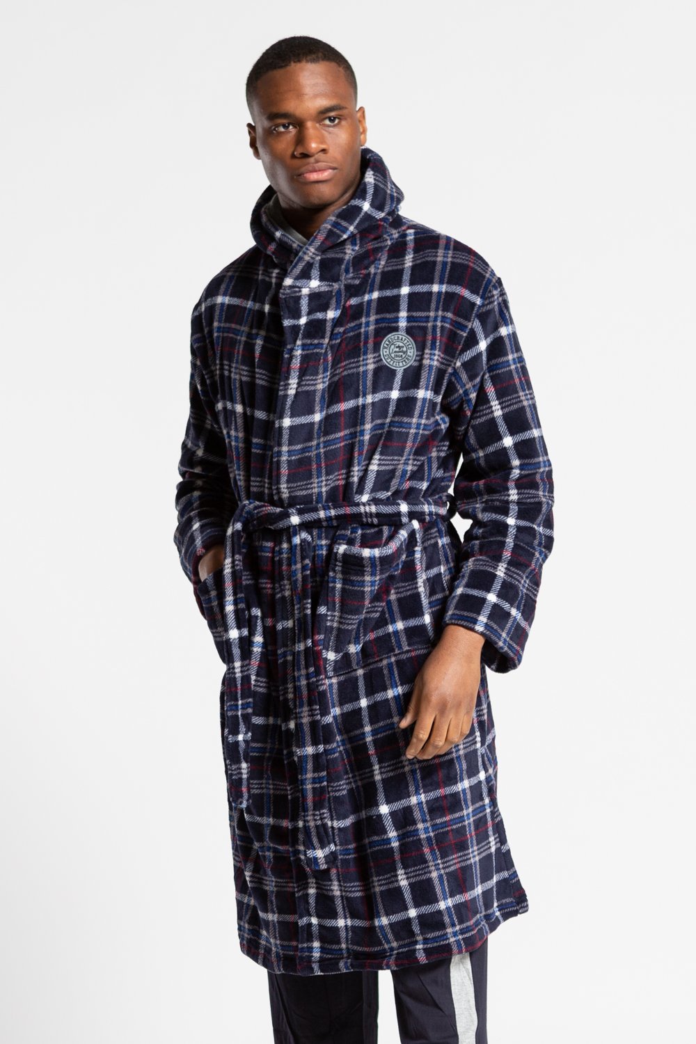 Hooded Check Dressing Gown