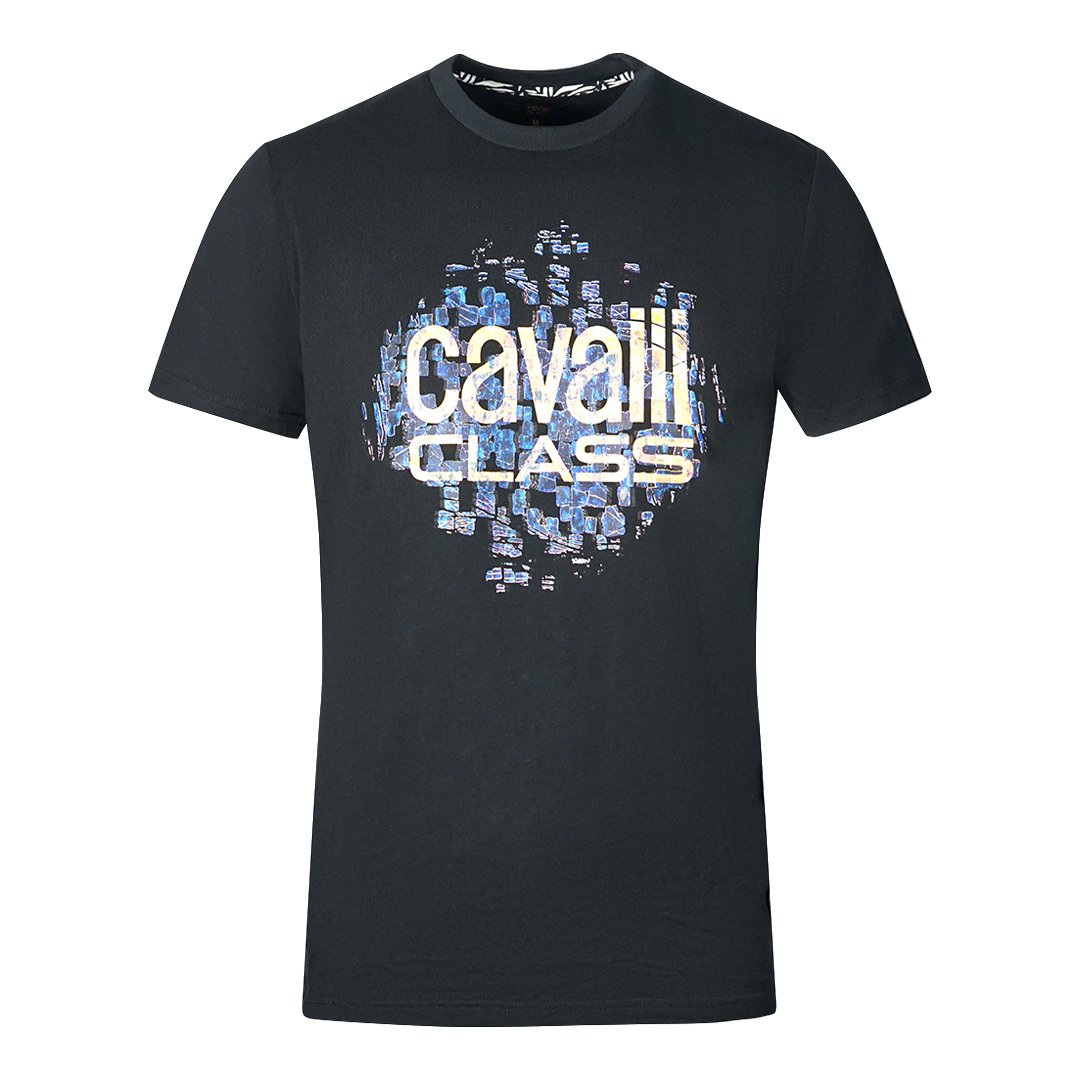 Cavalli Class Gradien Scales Design Logo camiseta negra
