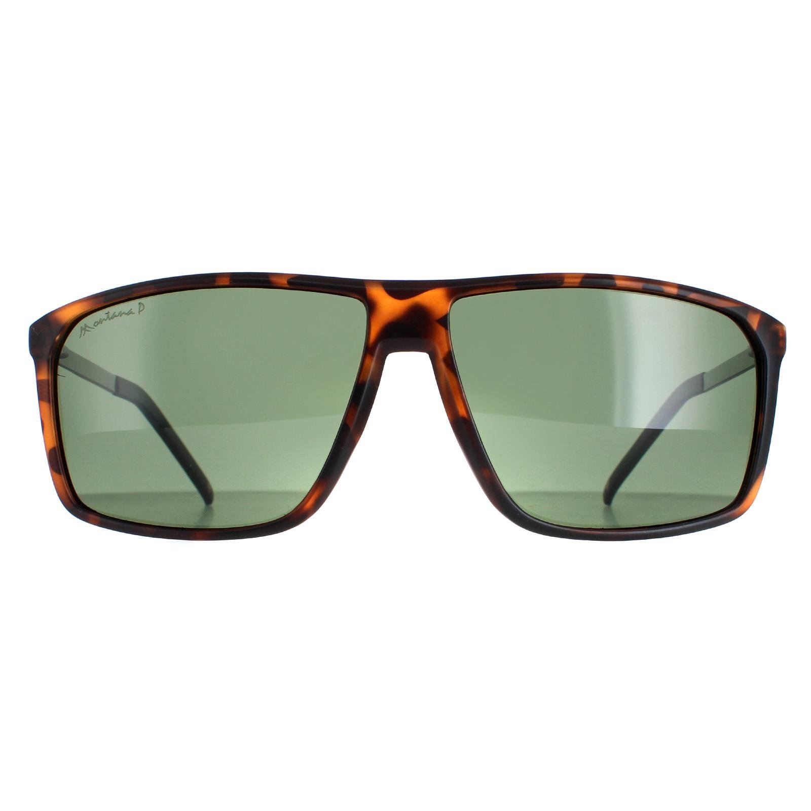 Montana Square Unisex Matte Tortoise G15 Green Polarized MP9A