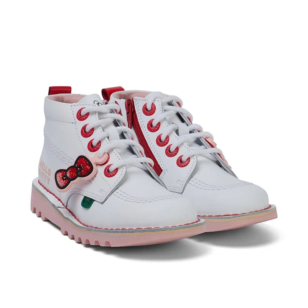 Kickers x Hello Kitty Kids White Boots