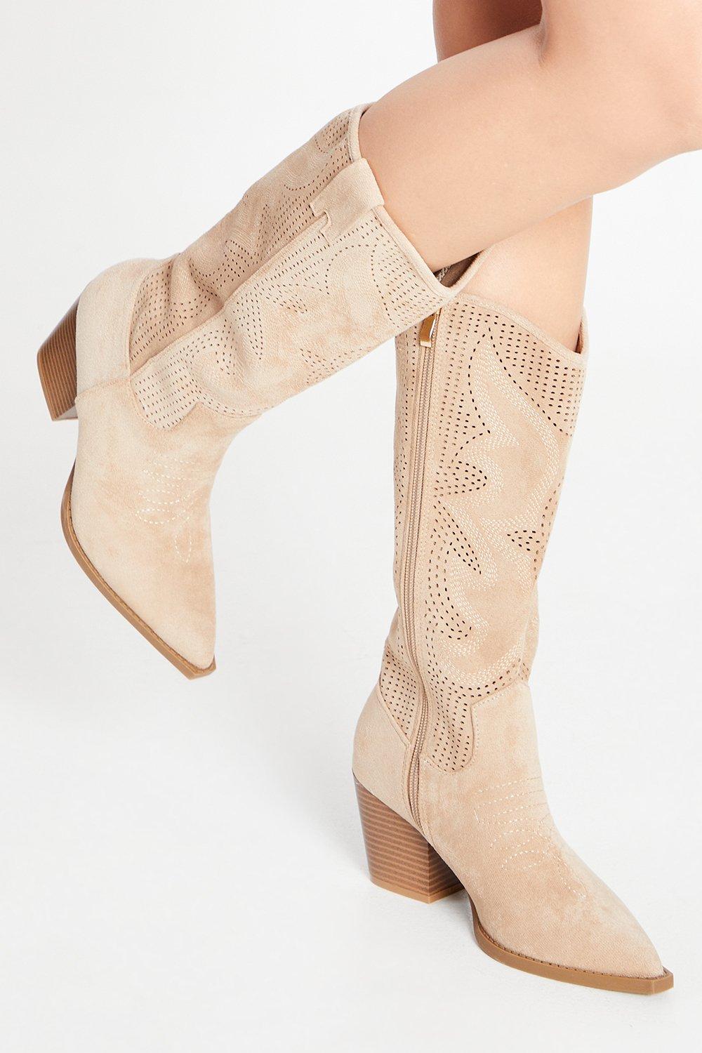 Jackson Cutwork Detail Western Calf Cowboy Boots