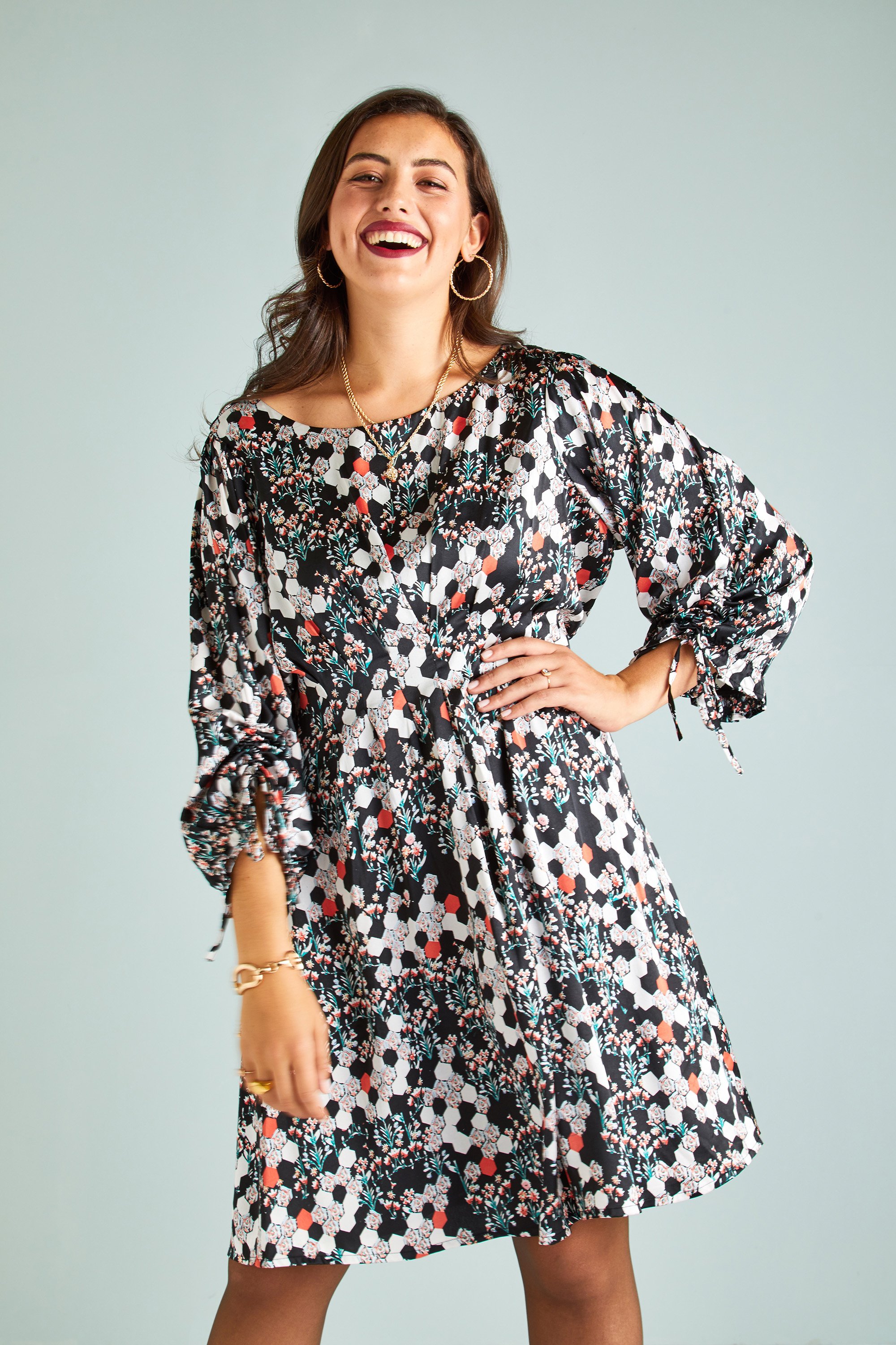 Hexagonal Floral Dress