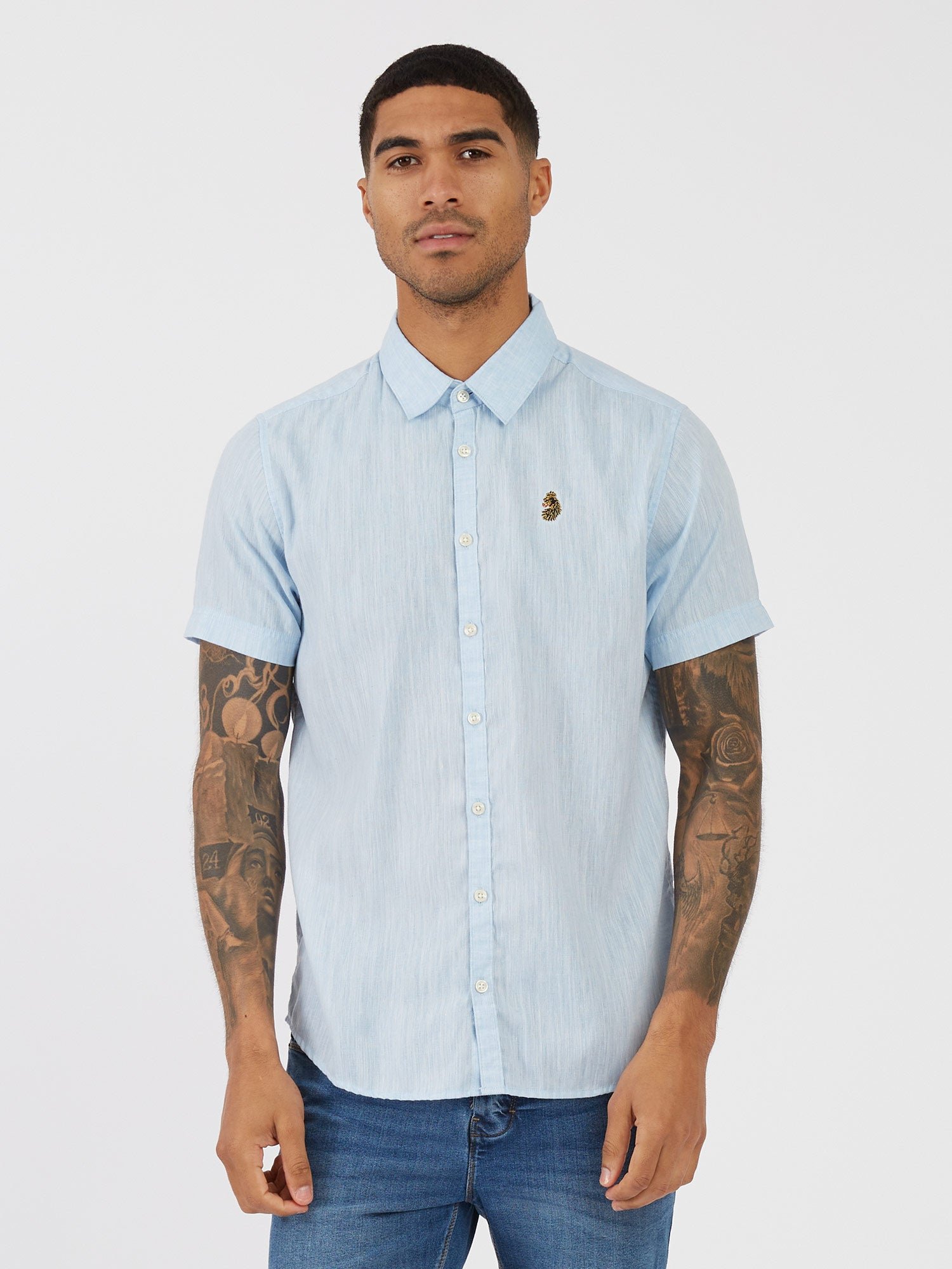 Luke 1977 Men's Yoko Tailored Fit Shirt in Sky Blue