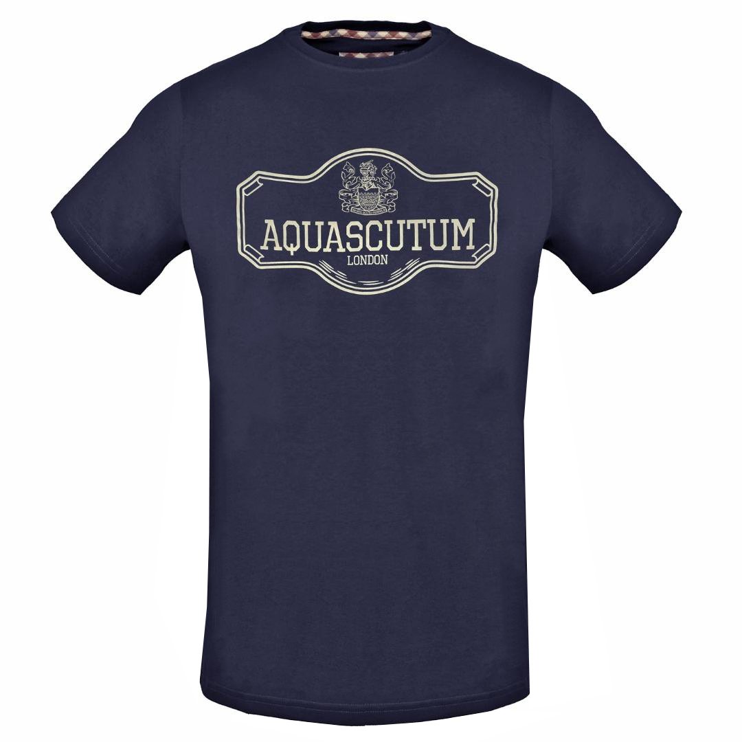 Aquascutum Sign Post-logo marineblauw T-shirt