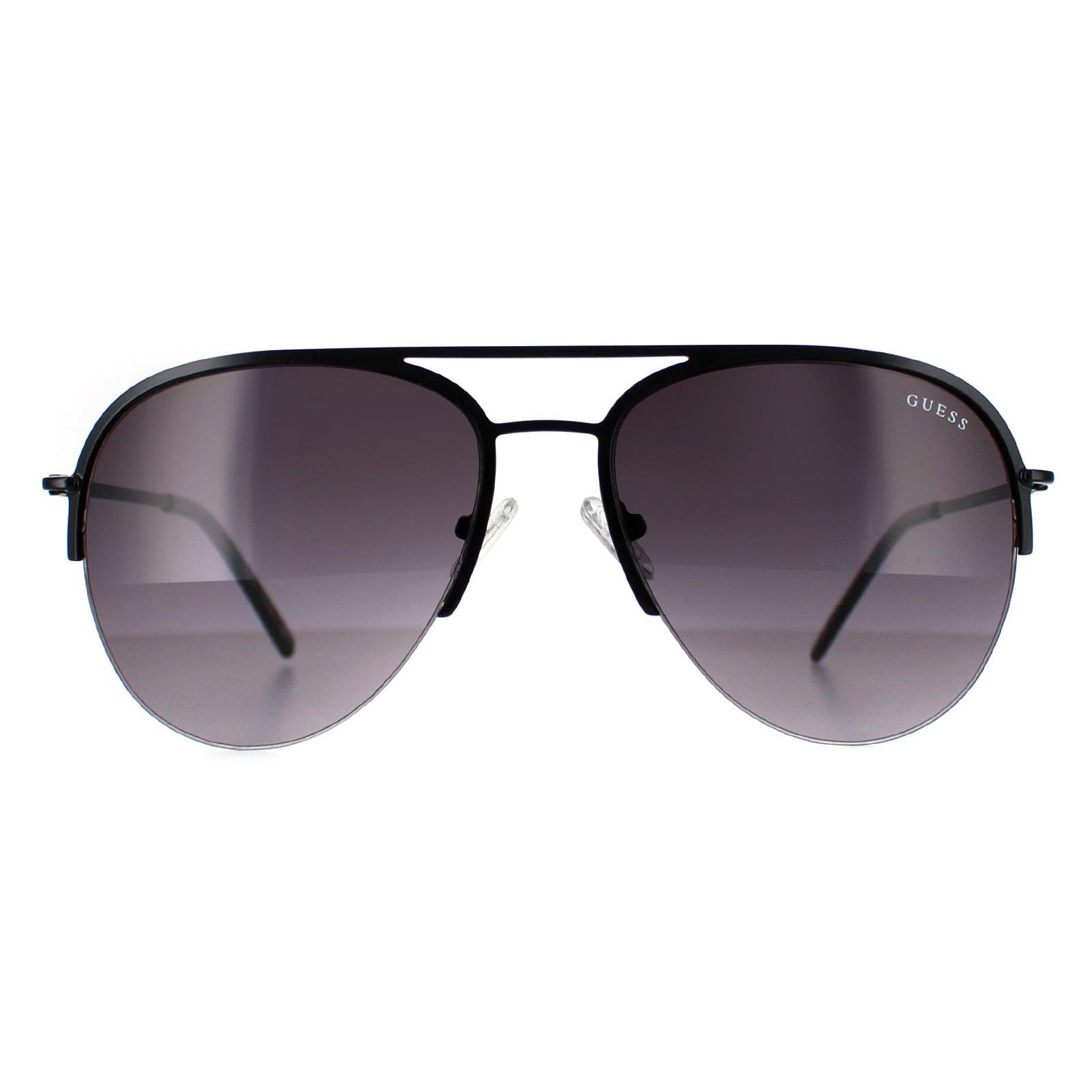 Guess Aviator Mens Shiny Black Smoke Gradient GF0224