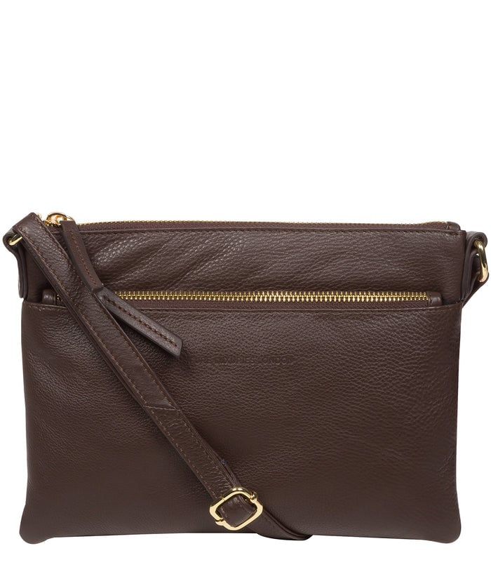 'Hannah' Hot Fudge Nappa Leather Cross Body Bag