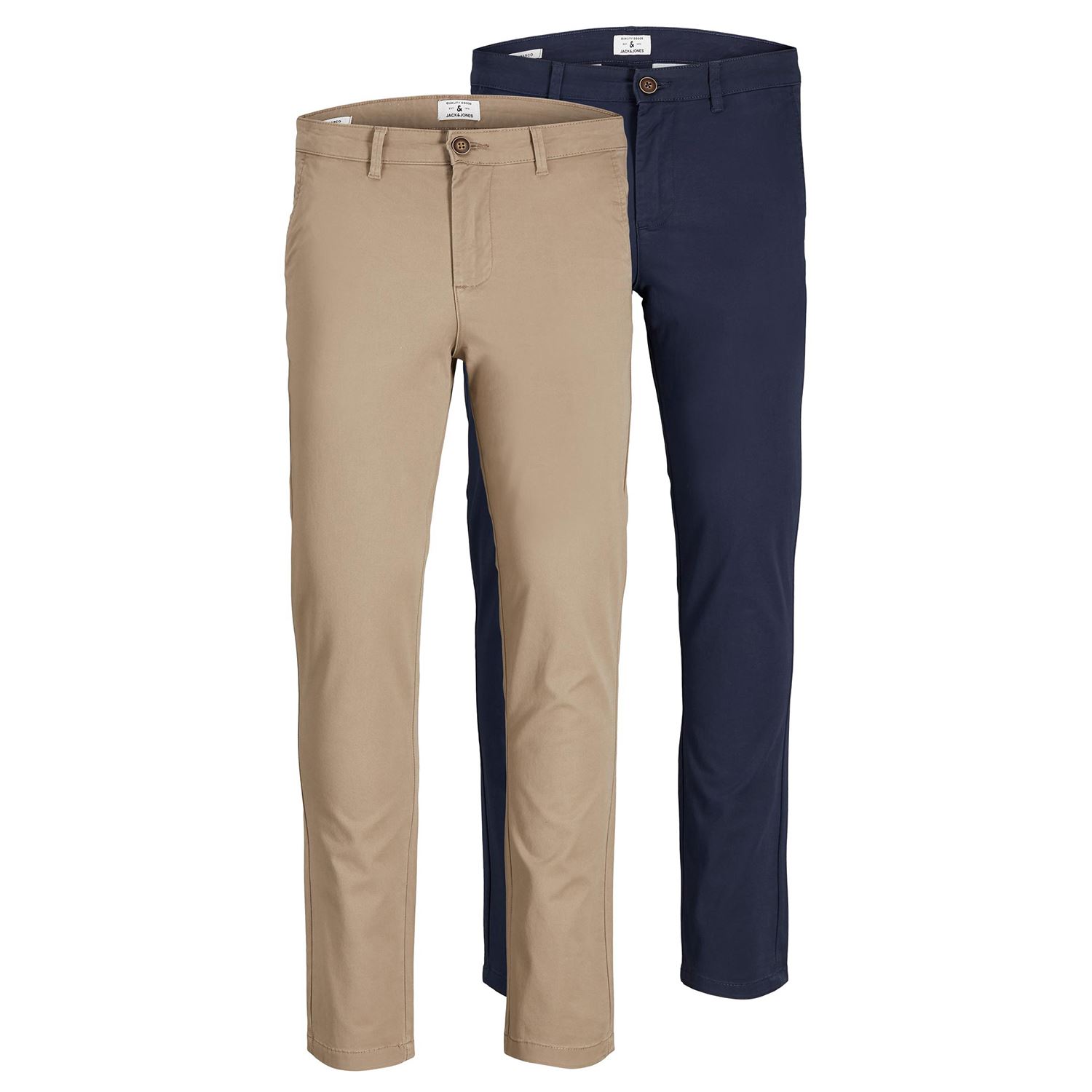 JACK&JONES Men's Multi-Pack Pants, Marco Paspel Pockets Low Rise Chinos ...