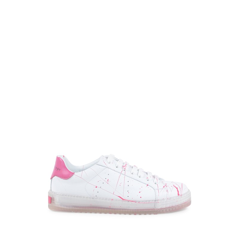 Splatter Sneaker - White Fuschia