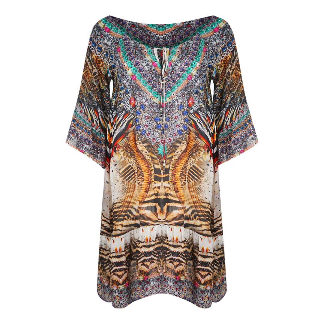 Inoa Golden Eagle 120214 Long Sleeve Silk Gypsy Dress
