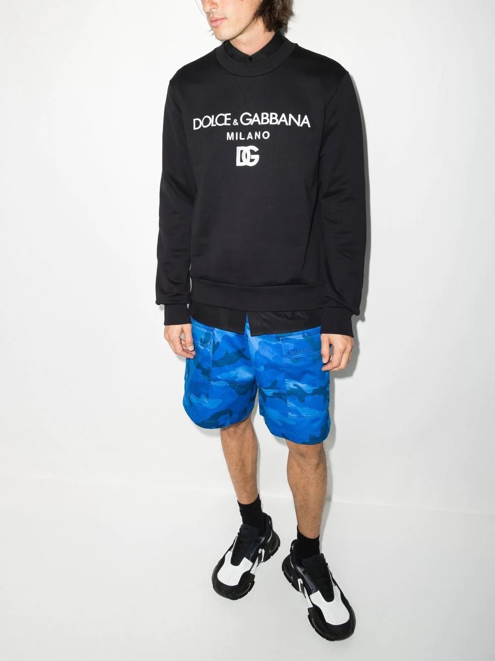 Dolce & Gabbana Jersey Sweatshirt met DG Borduursel Zwart