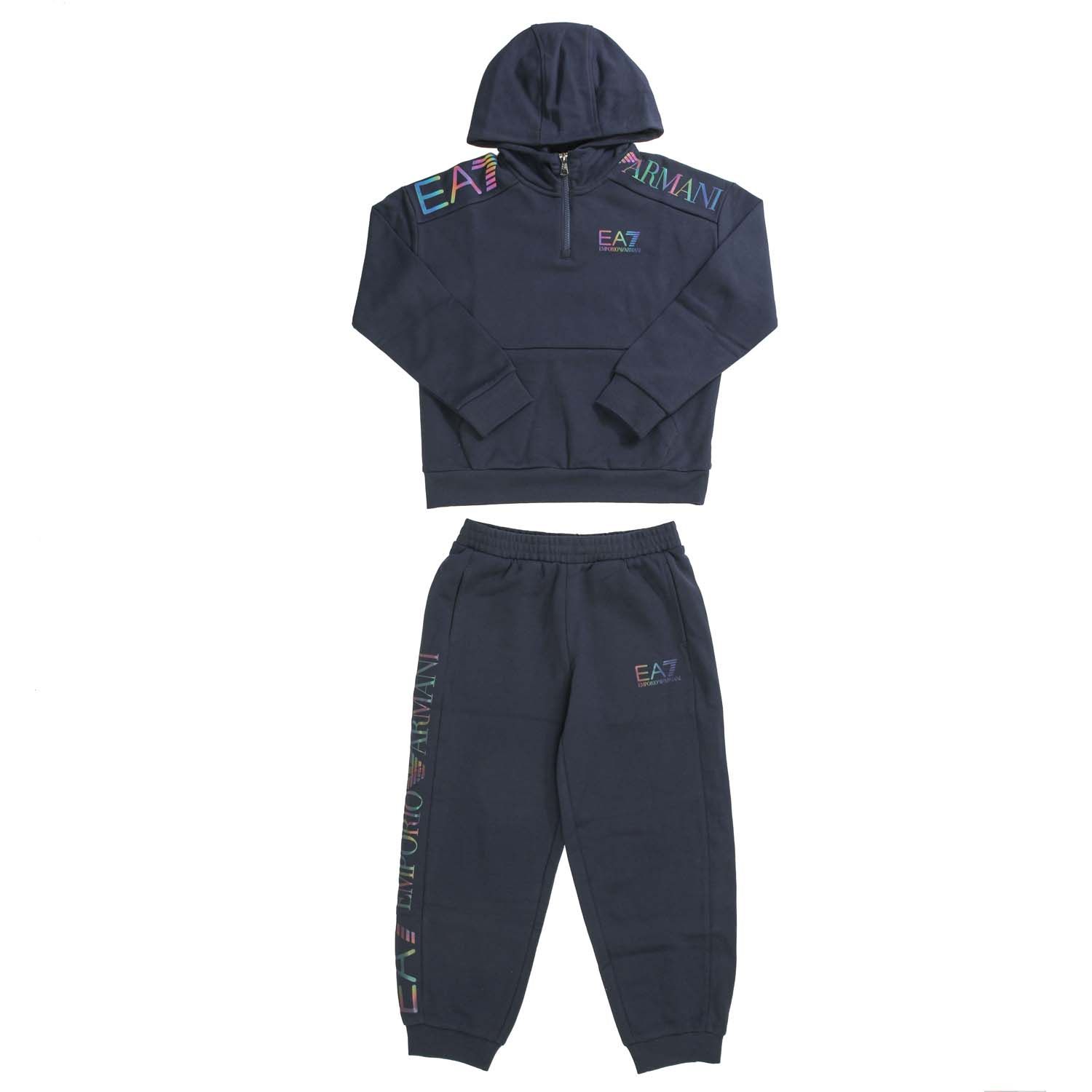 Emporio Armani EA7 Logo Serie Trainingspak voor jongens in Navy