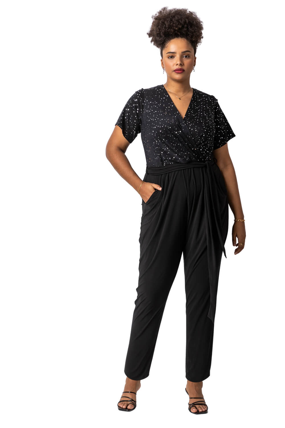 Curve Sparkle Wrap Jumpsuit