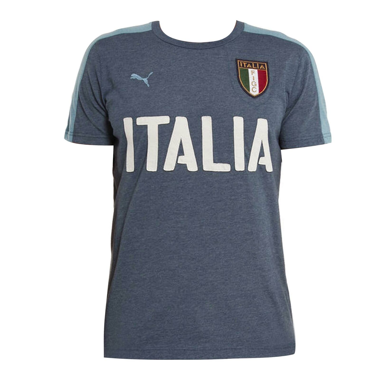 Puma Italia Azzurri FIGC Boys Junior T-Shirt Blue Top 748819 01