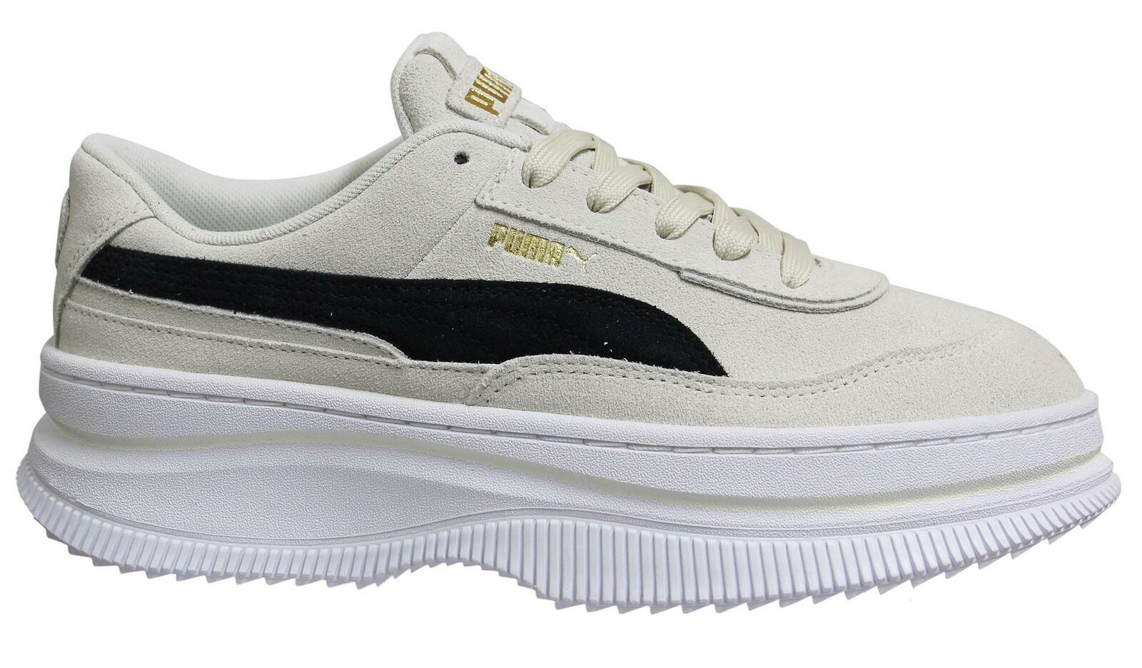 Puma Deva Suede Leather Marshmallow Lace Up Womens Platform Trainers ...