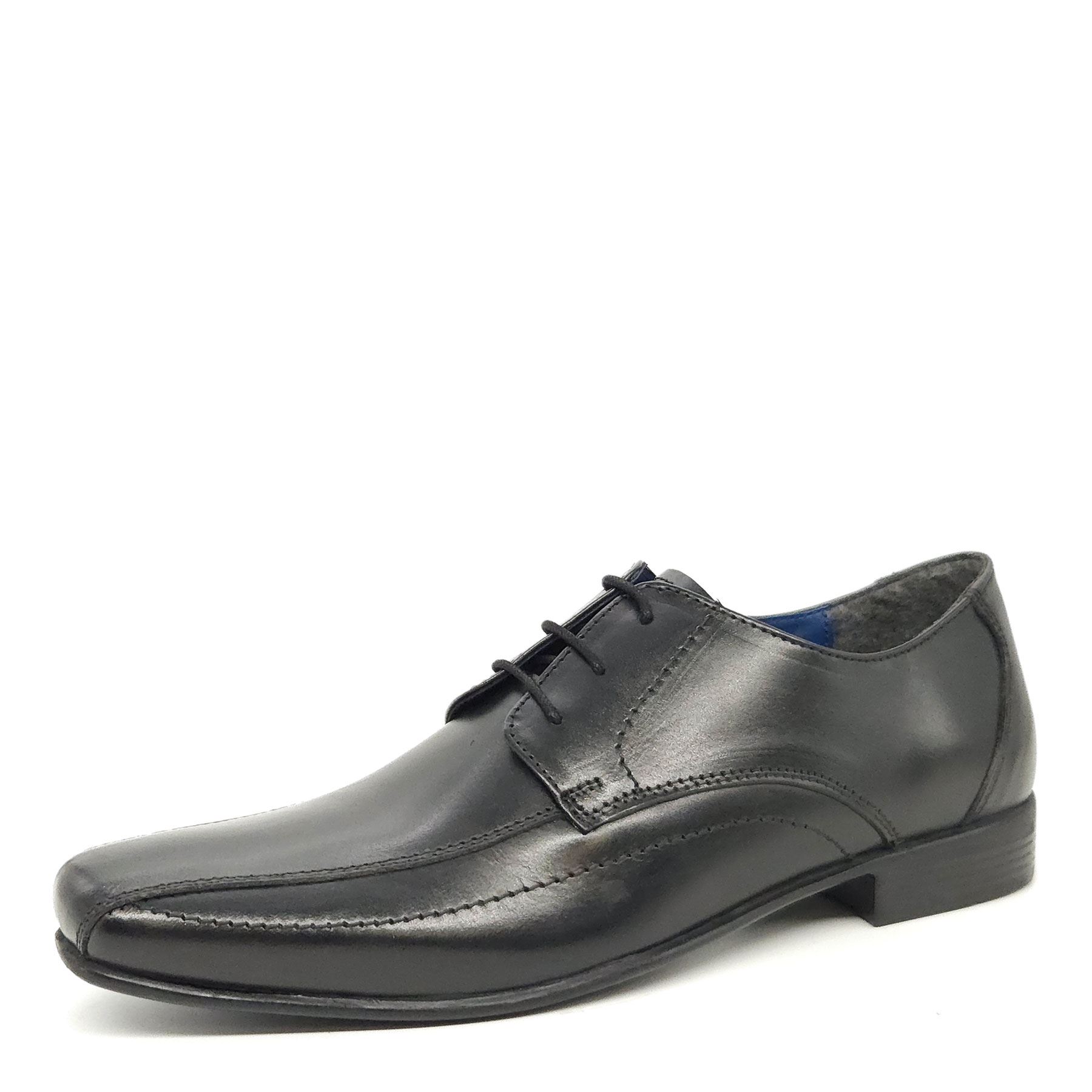 Frank James Putney Black Leather Men's Derby Lace Up Shoes