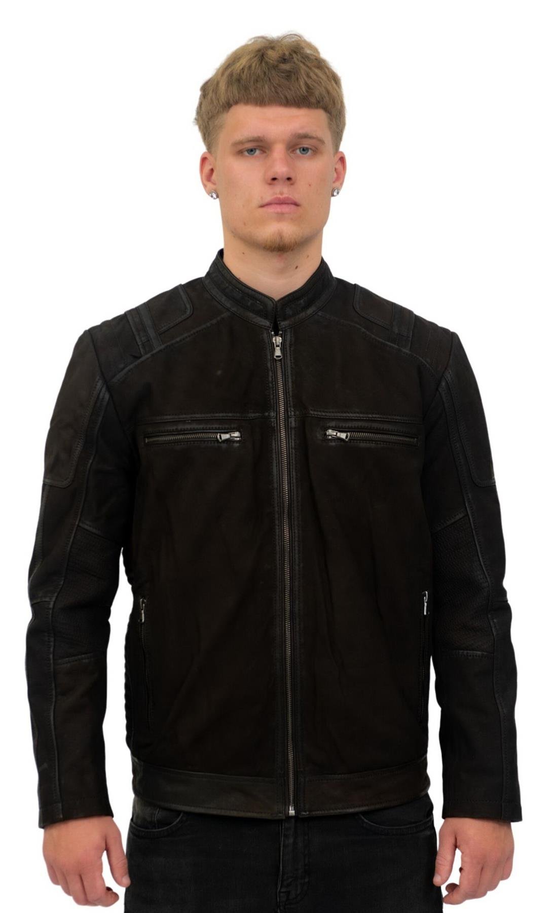 Mens Buff Leather Racer Biker Jacket-Vienna