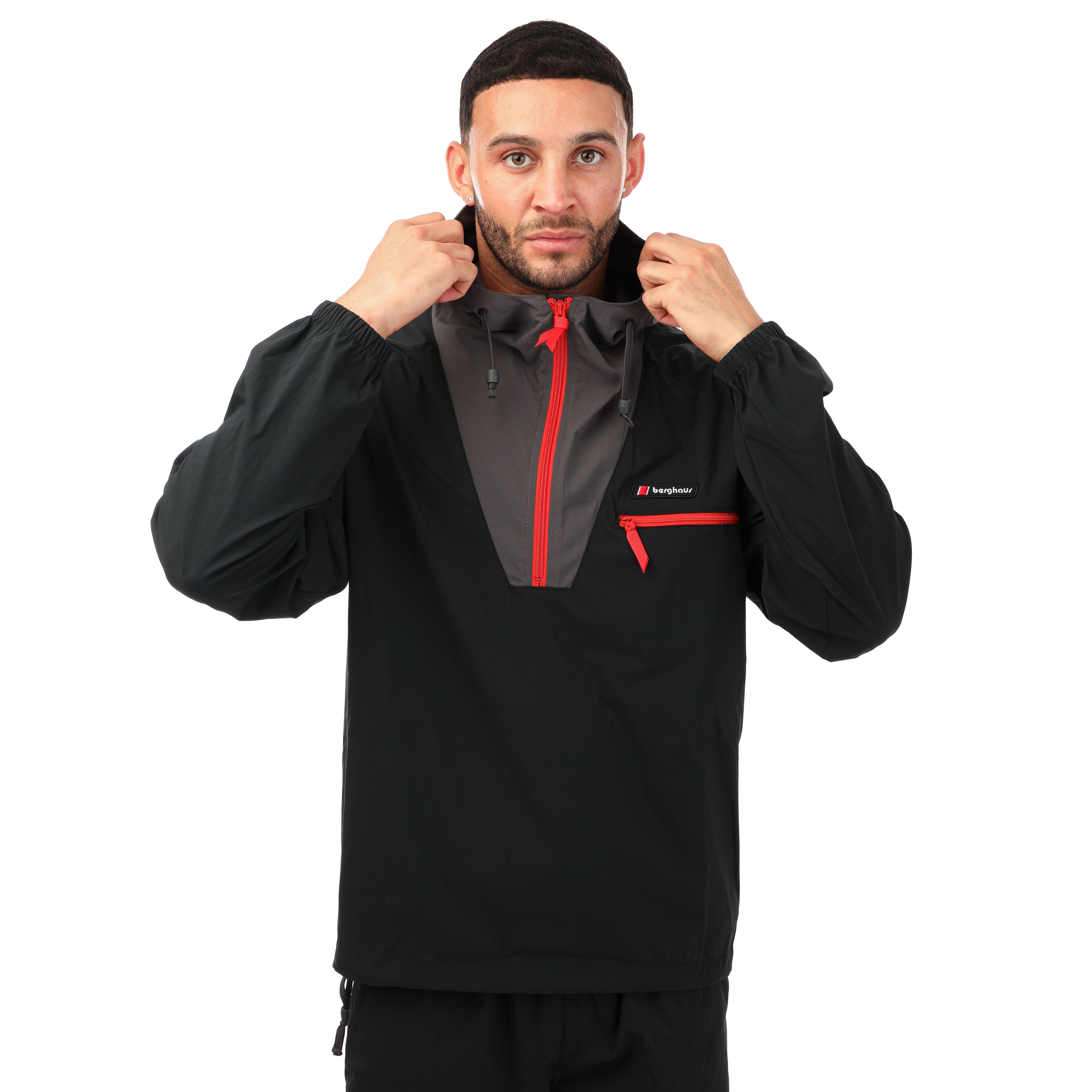 Men's Berghaus Wind Shirt 90 Zip Jacket in Black Grey