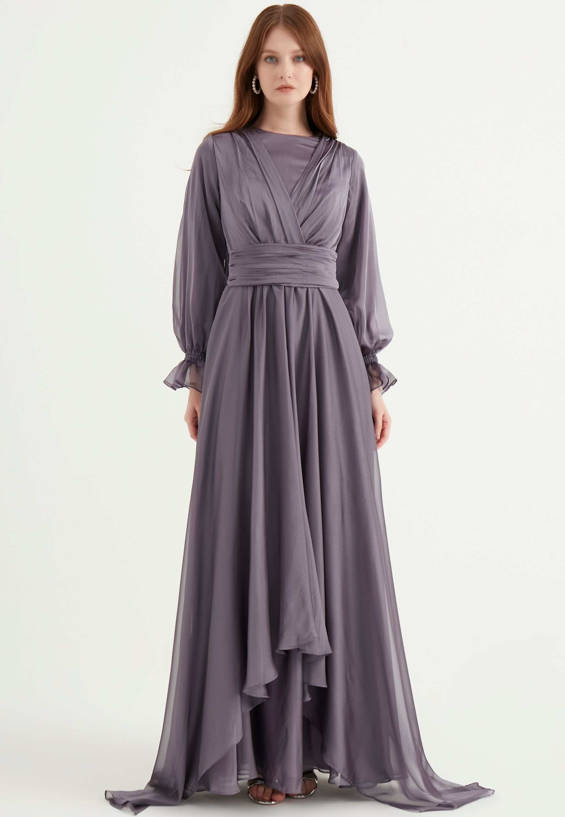 Chiffon avondjurk maxi-jurk