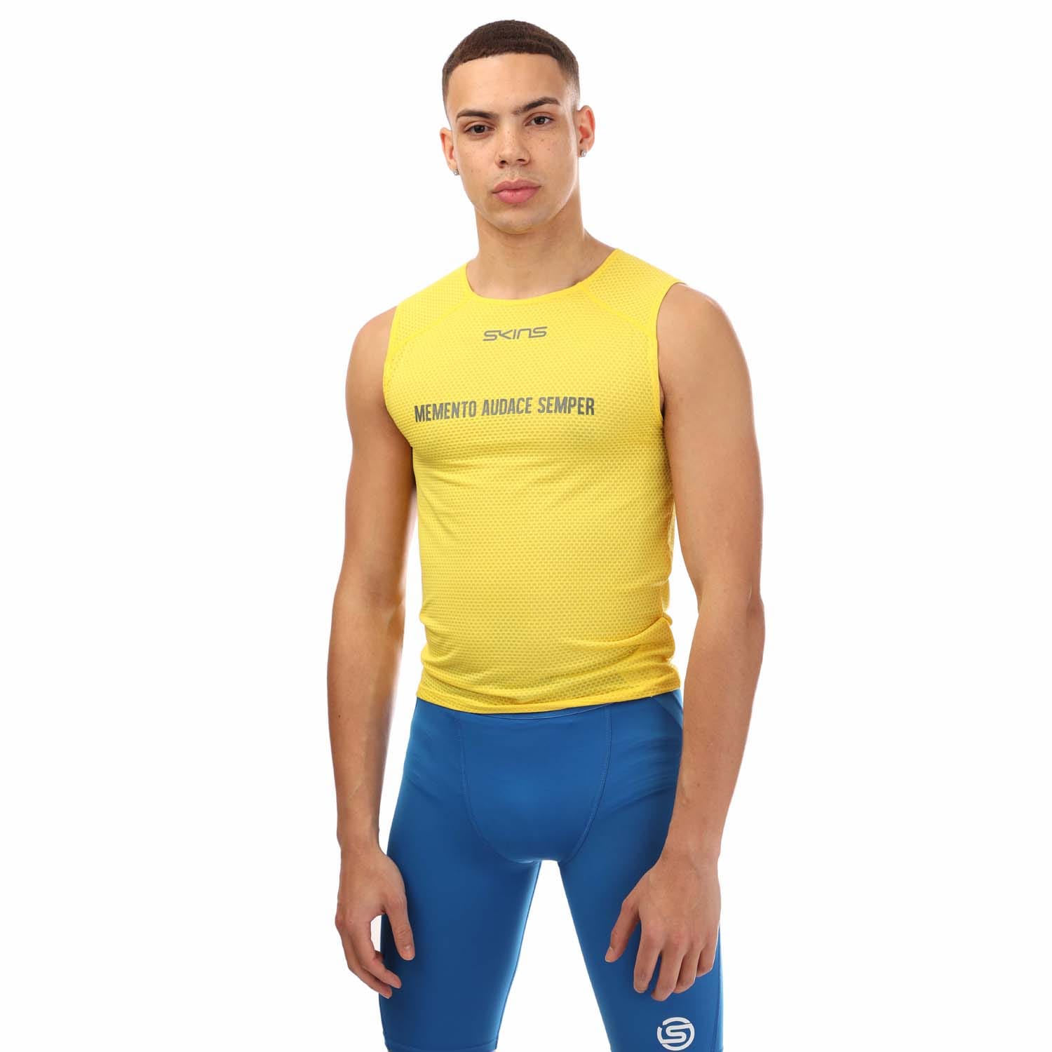 Men's Skins Cycle Sleeveless Baselayer in Yellow