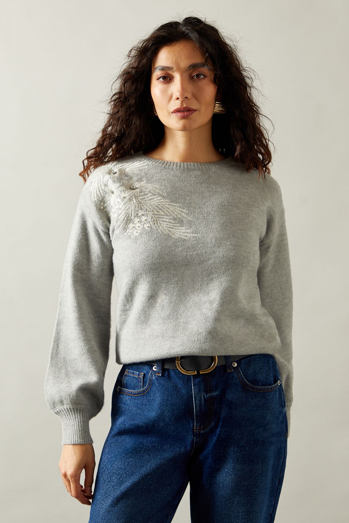 Embroidered Embellished Jumper