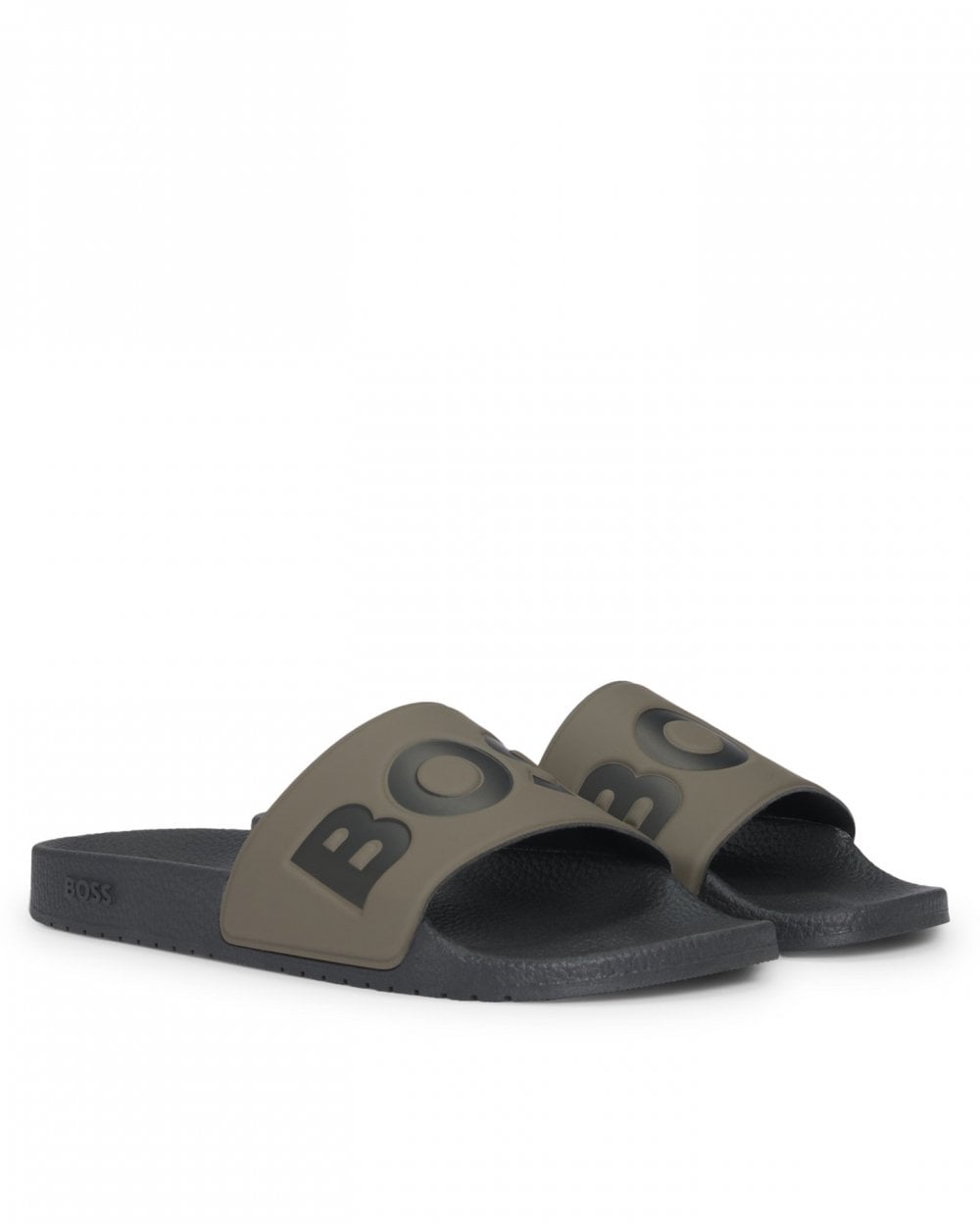 BOSS Orange Aryeh Mens Italian-Made Slides With Large Logo Detail