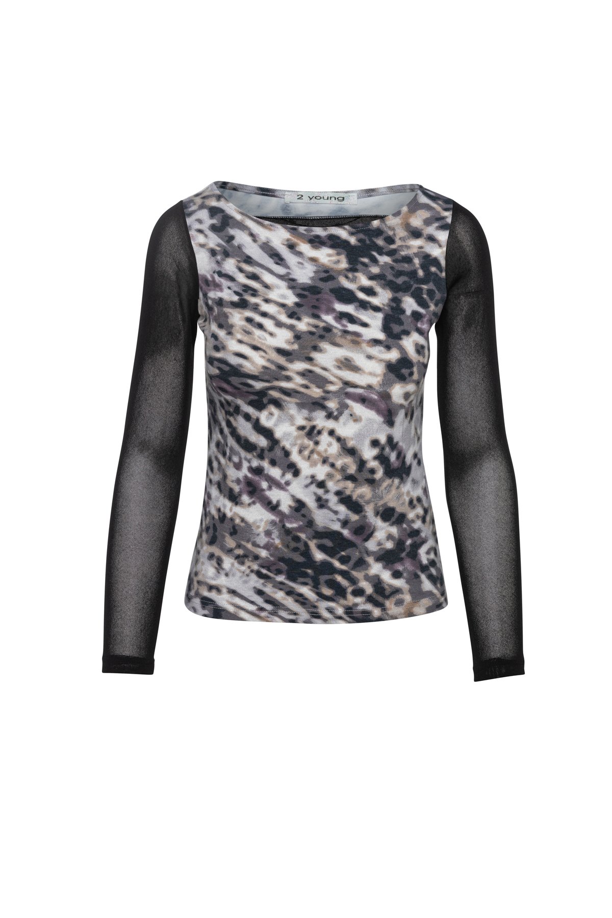 Transparentes Top mit Tierprint