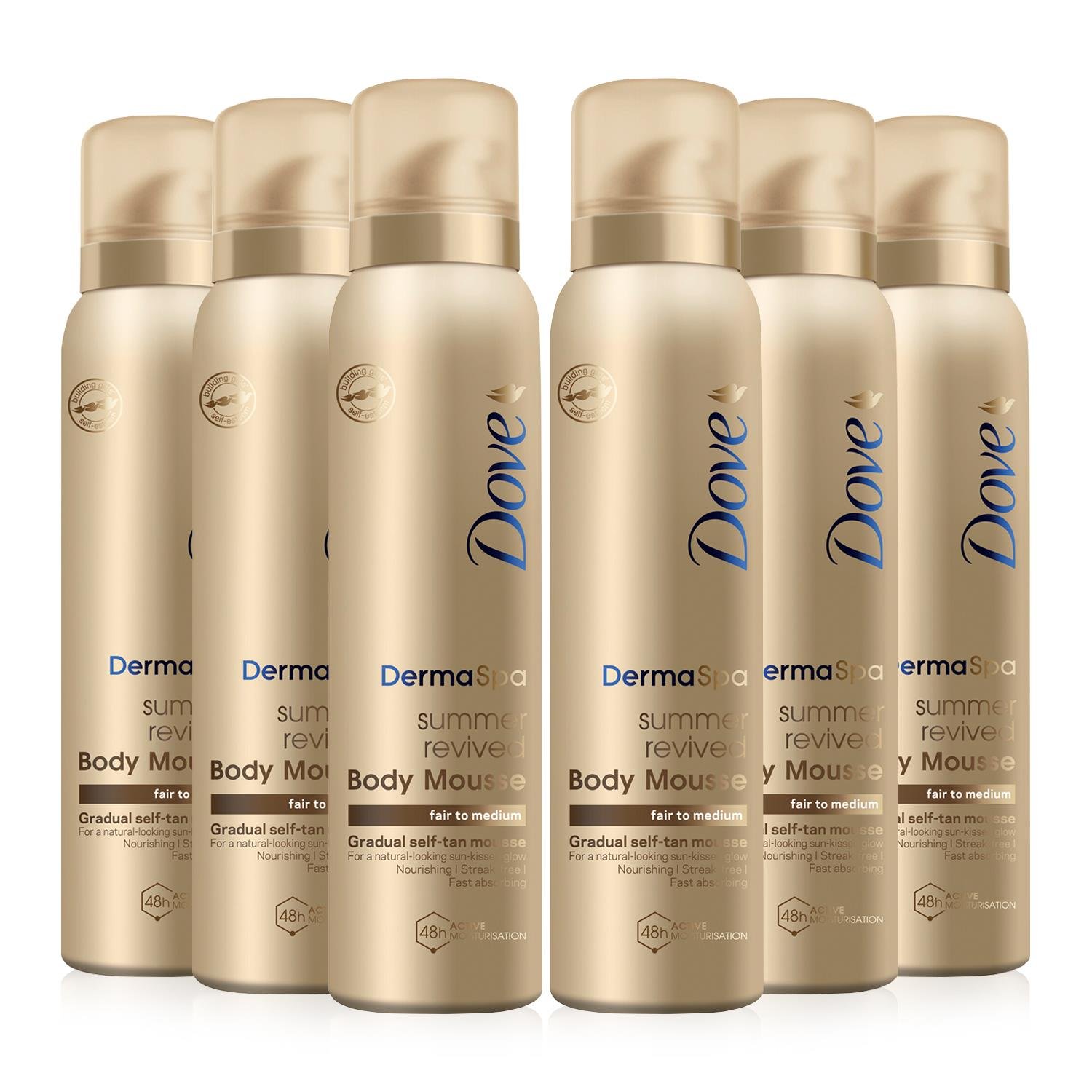 Dove Derma Spa Self Tan Body Mousse Summer Revived for Fair/Medium Skin ...