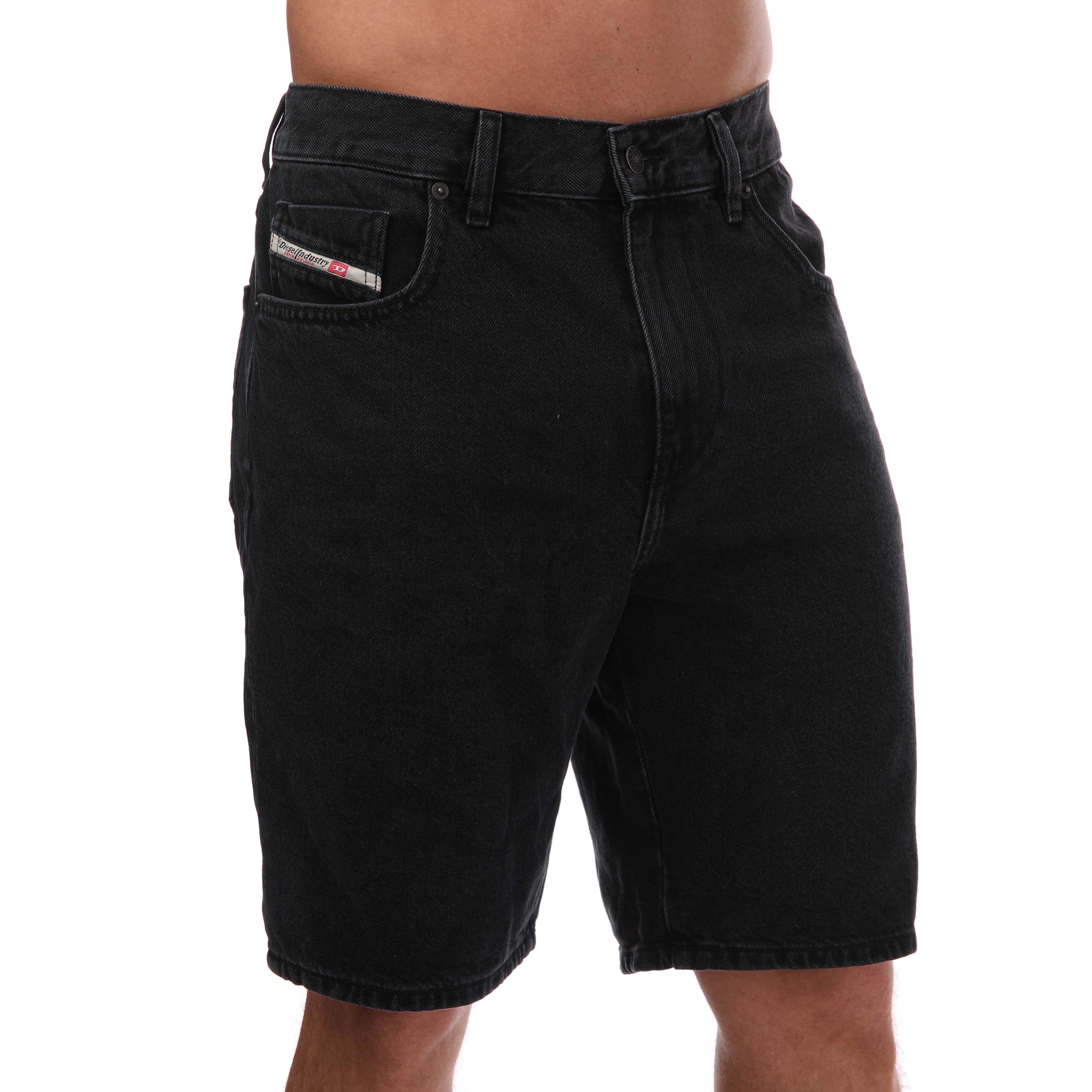 Men's Diesel D-STRUKT Denim Shorts in Black