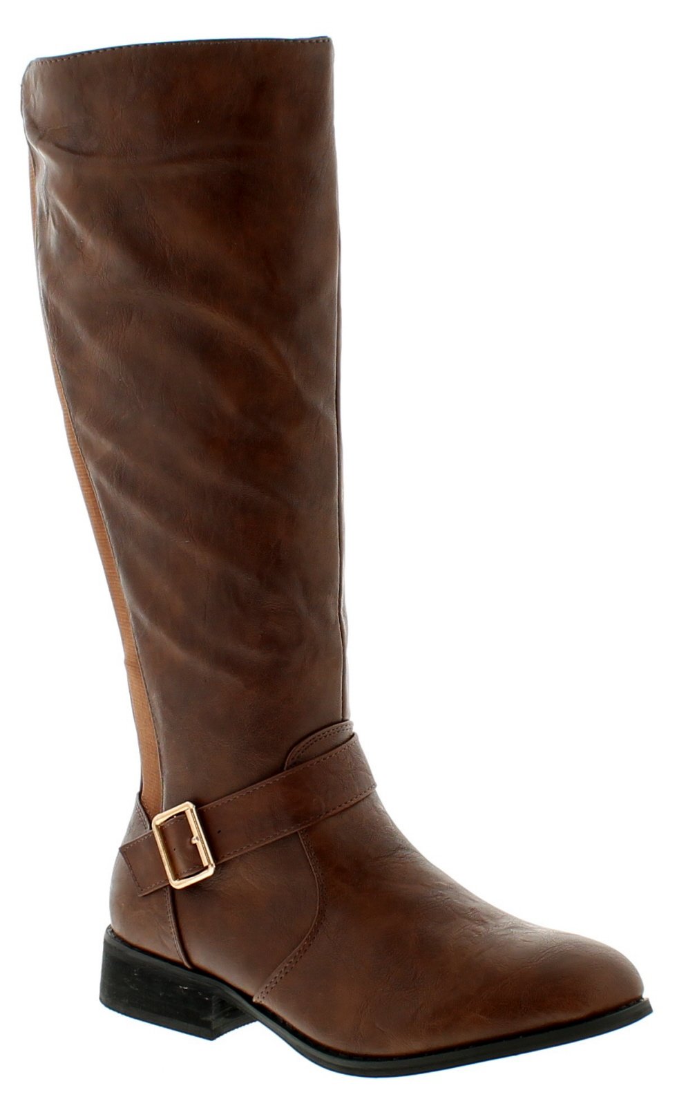Platino Womens Long Boots Wide Fit Poppie Zip tan