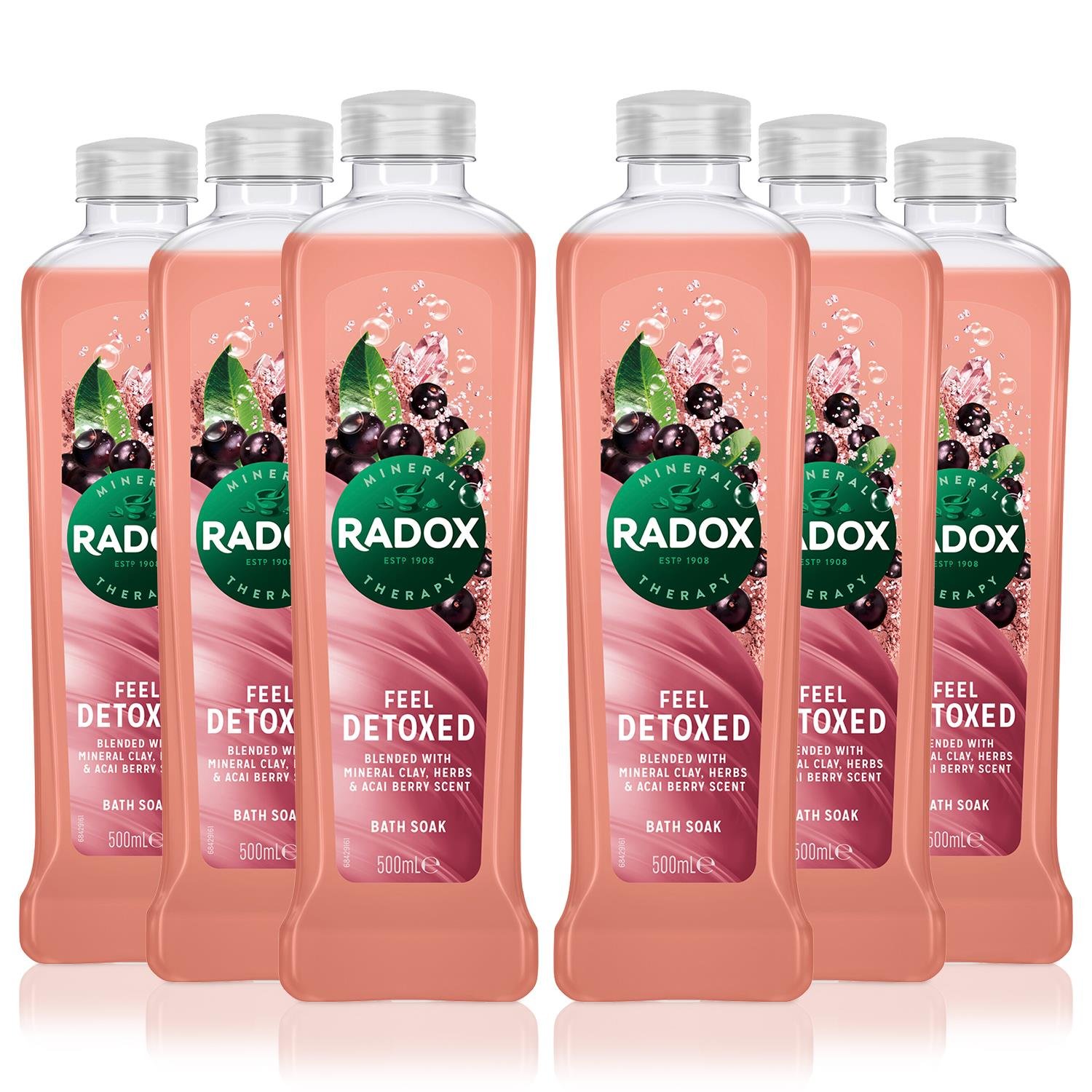 Radox 100% Nature Inspired Fragrances Bath Soak, Feel Detoxed, 6 Pack ...