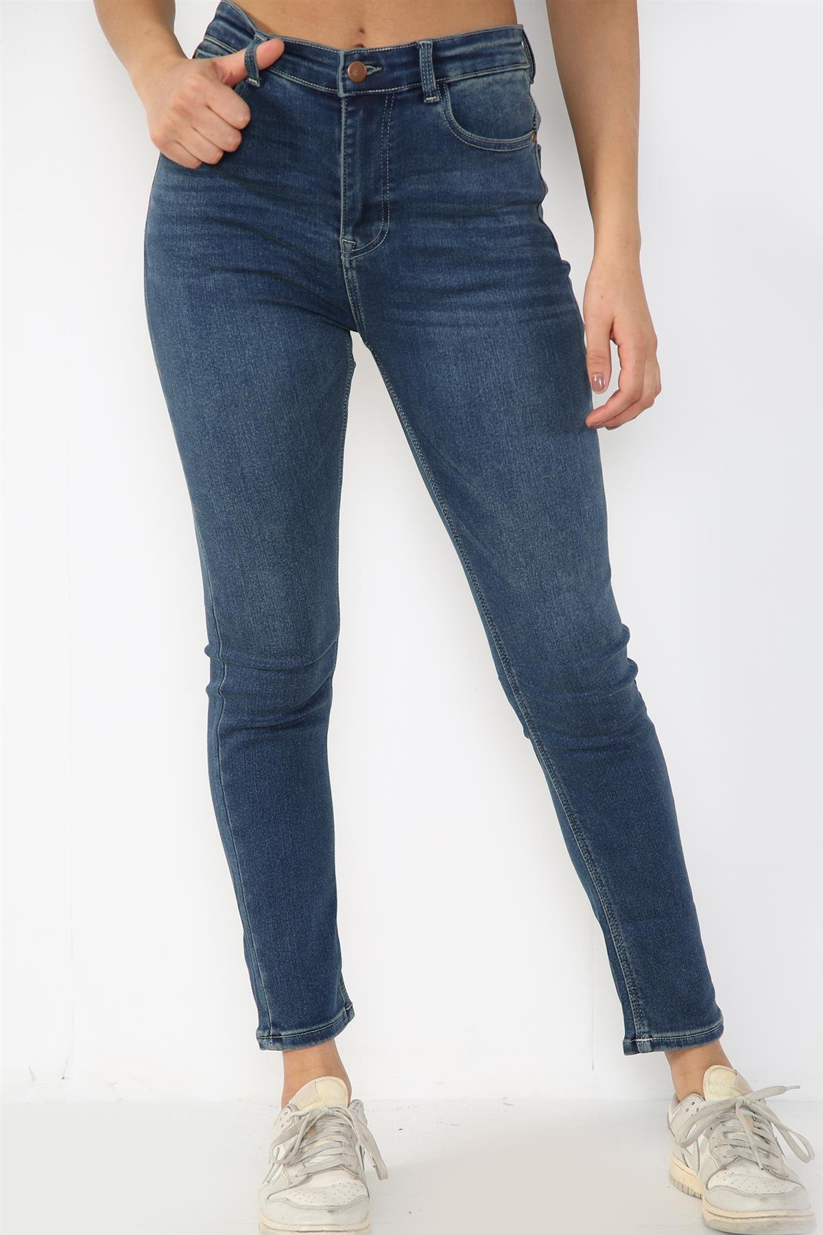Ladies Magic Shaping High Waisted Skinny Fit Jeans in Blue