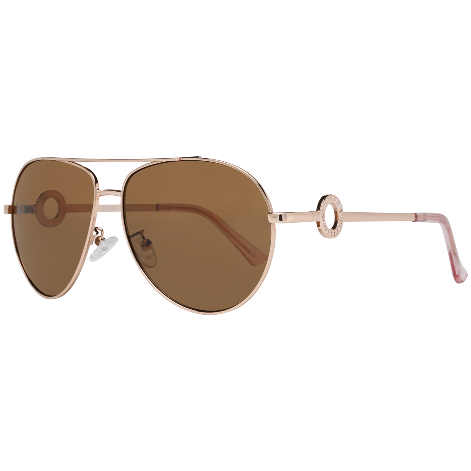 Guess Aviator Womens Rose Gold Brown GF3064