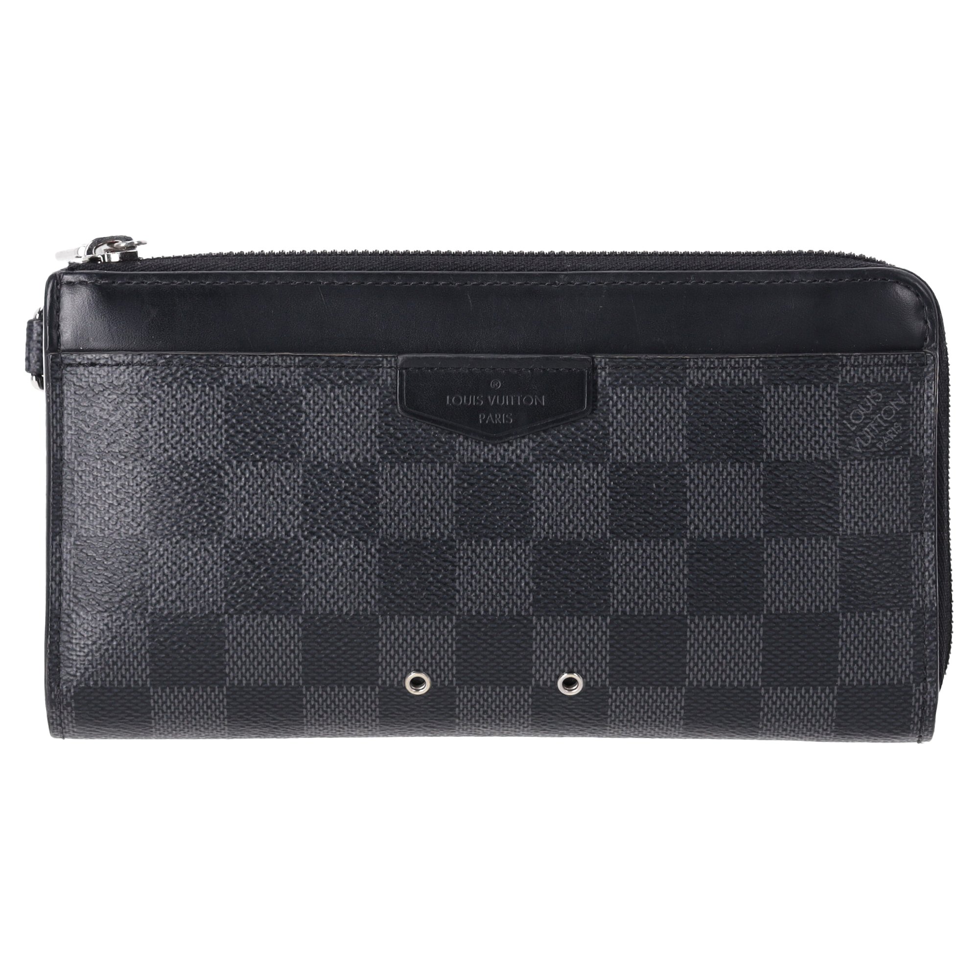 Louis Vuitton Dragonne Zippy Damier Wallet in Black Coated Canvas
