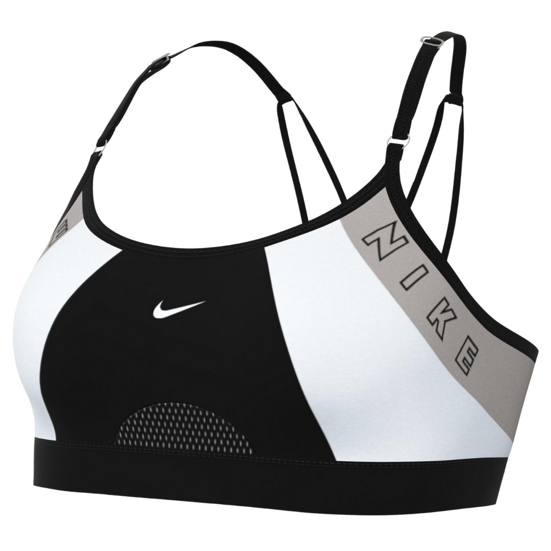 Nike Indy Trainings-BH, Schwarz/Grauer Sport-BH