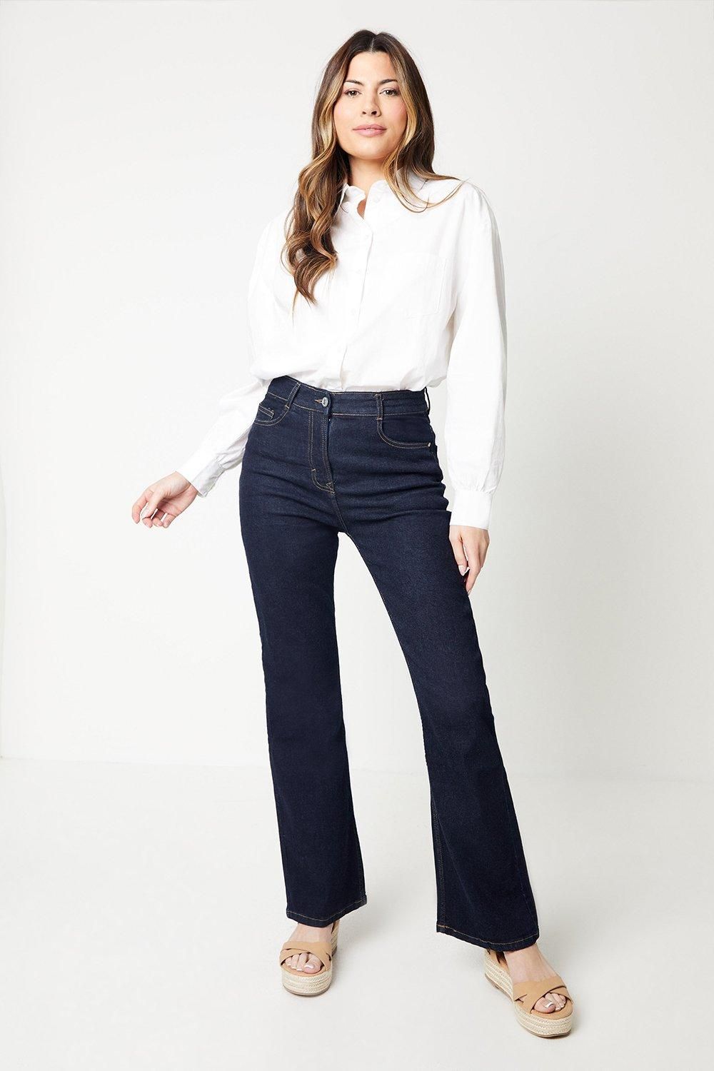 Wallis Womens Bootcut Jeans Black Woven Regular Cotton