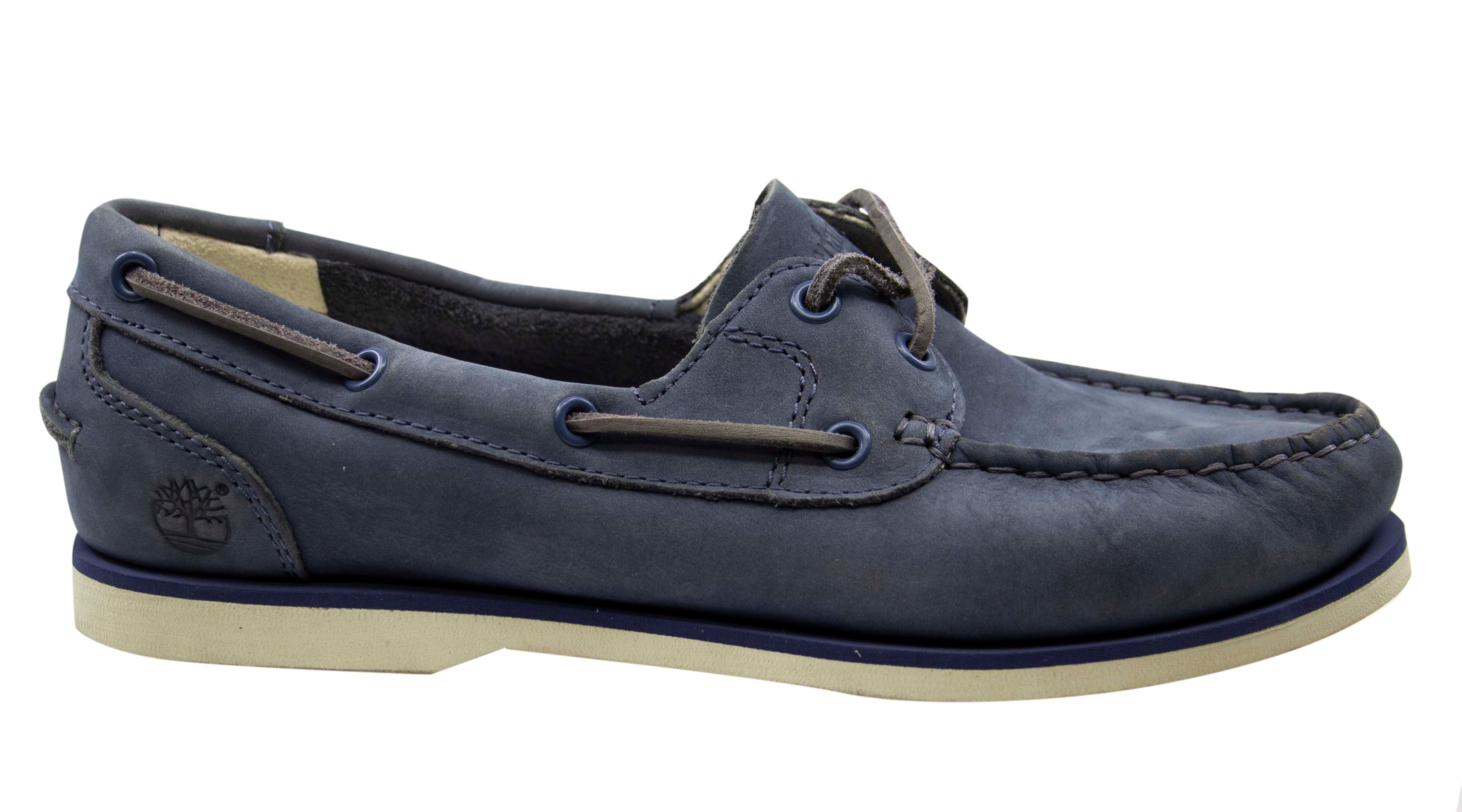 Timberland Classic Boat Unlined Navy Leather Lace Up Womens Boat Shoes ...