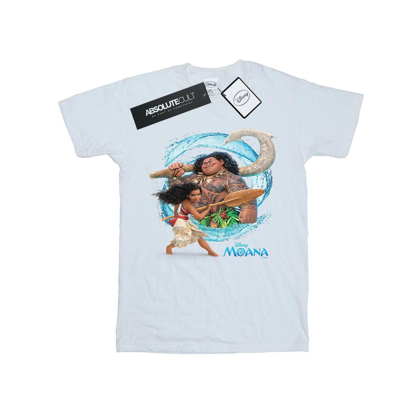 Disney Mens Moana And Maui Wave T-Shirt (White)