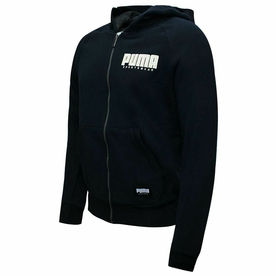 Puma Graphic Logo Long Sleee Zip Up Zwart Heren Hooded Track Jacket ...