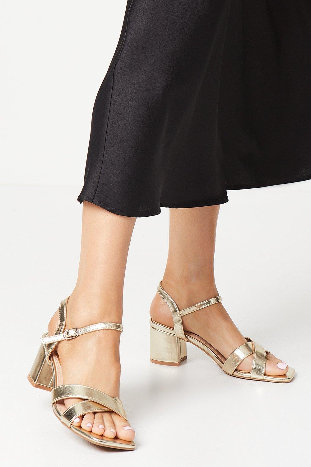 Samiya Cross Strap Medium Heel Sandal