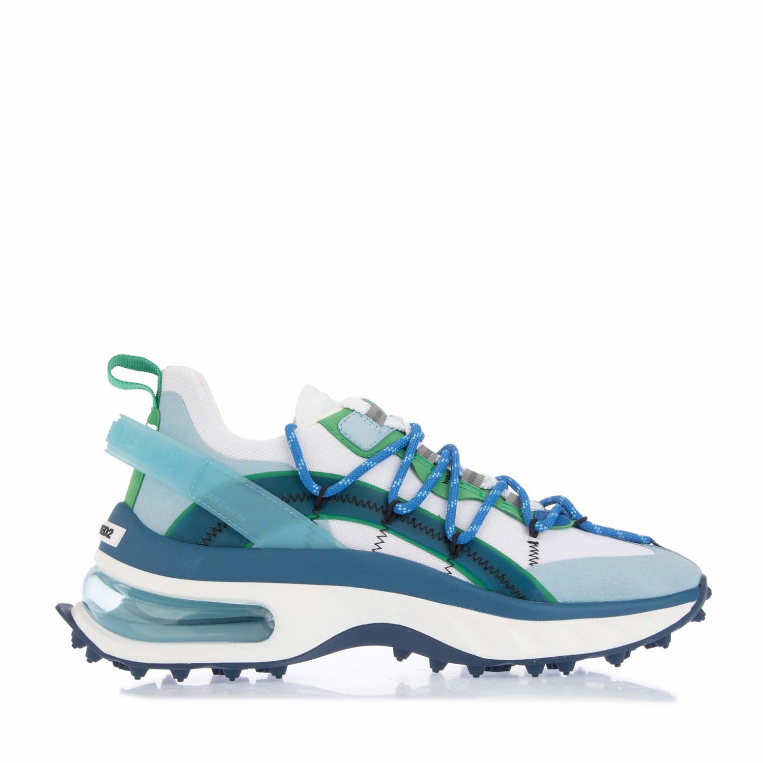 Men's DSquared2 Hiking Bubble Trainers in White blue
