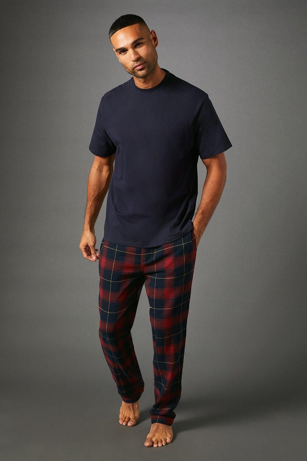 Red Brushed Check Pyjama Bottoms