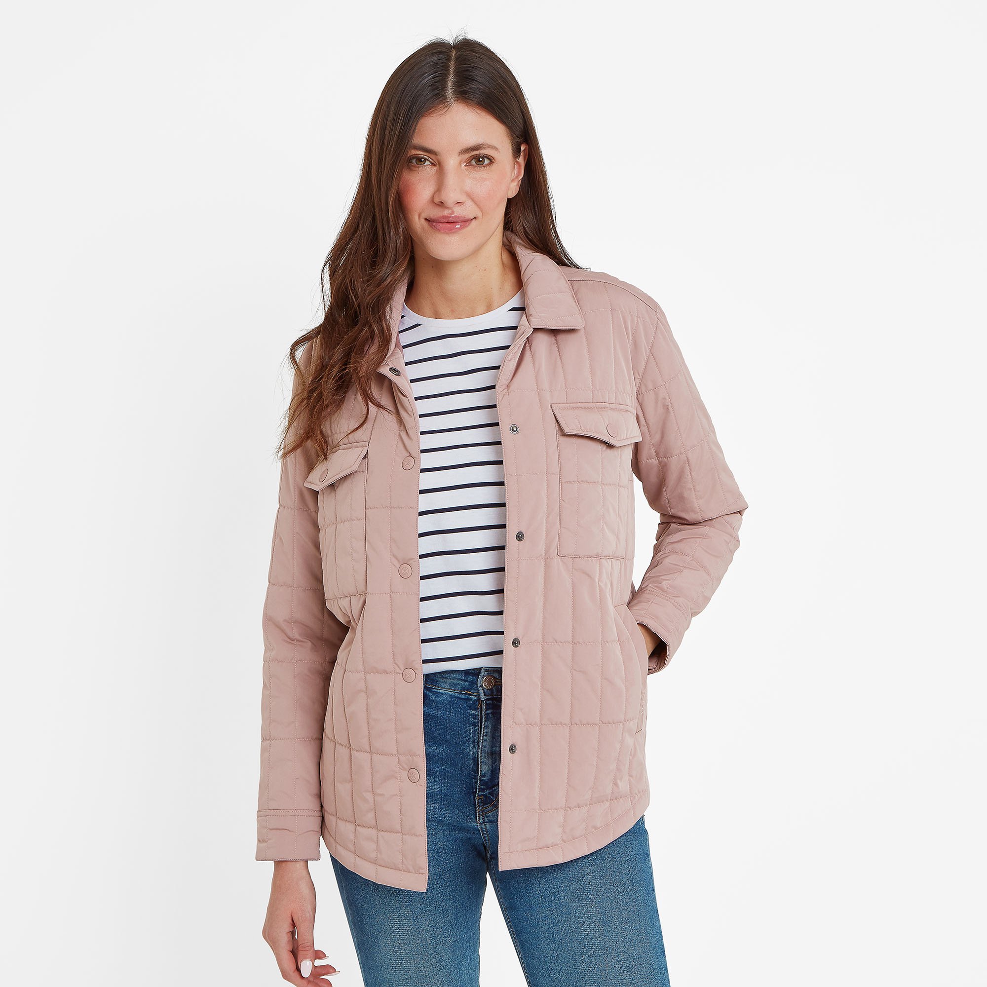 Rinder Womens Shacket Faded Pink